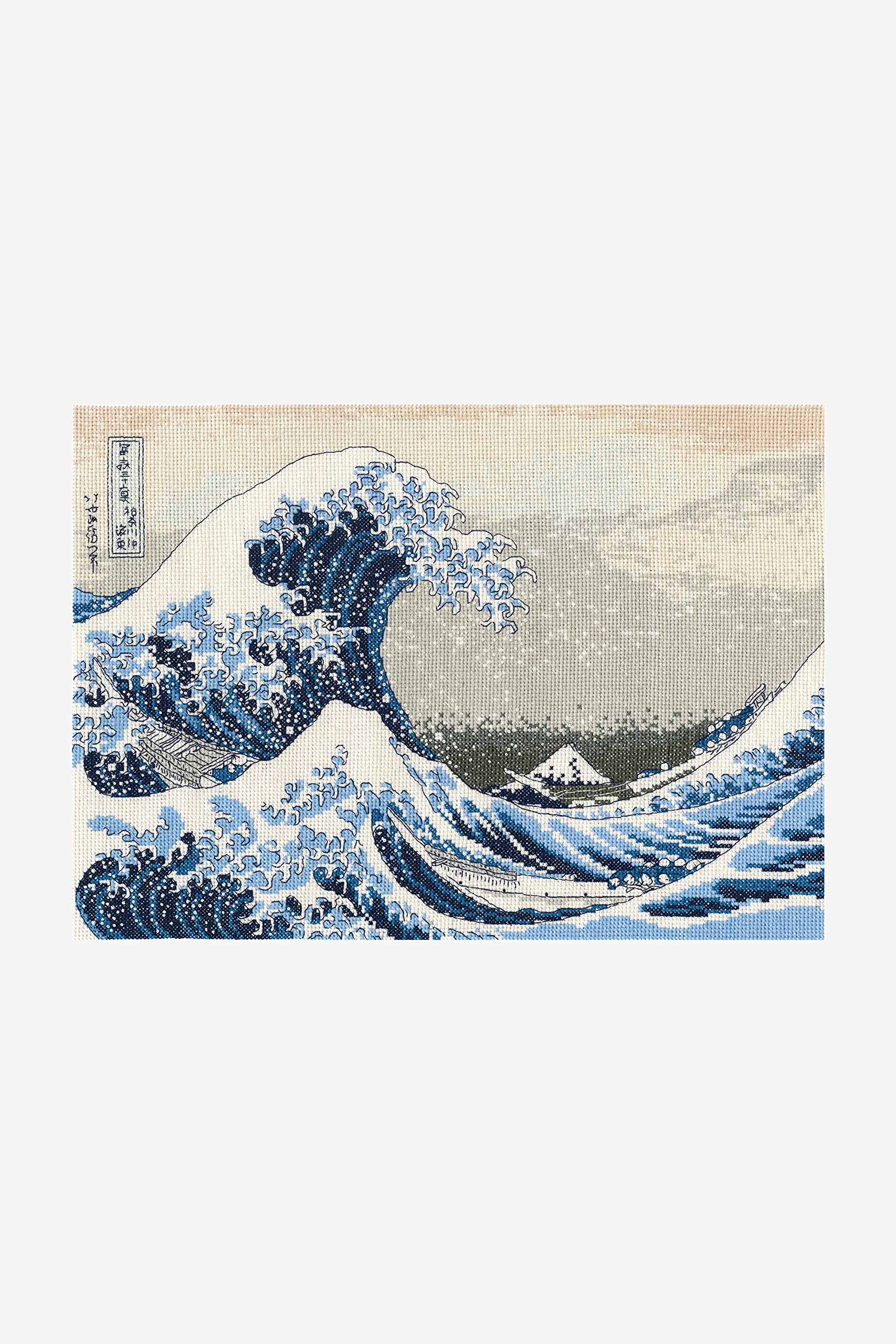 DMC "The British Museum Great Wave Cross Stitch Kit, Multi-Colour: Buy ...
