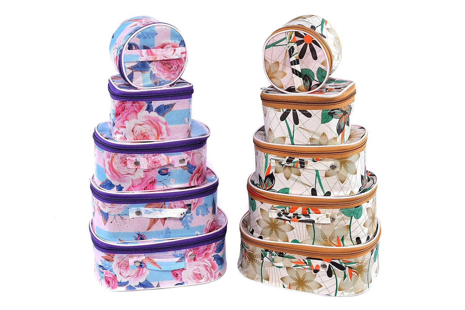 MEHER Combo Pack of 10 Vanity Box Storage Case, Cosmetic Box, Makeup ...