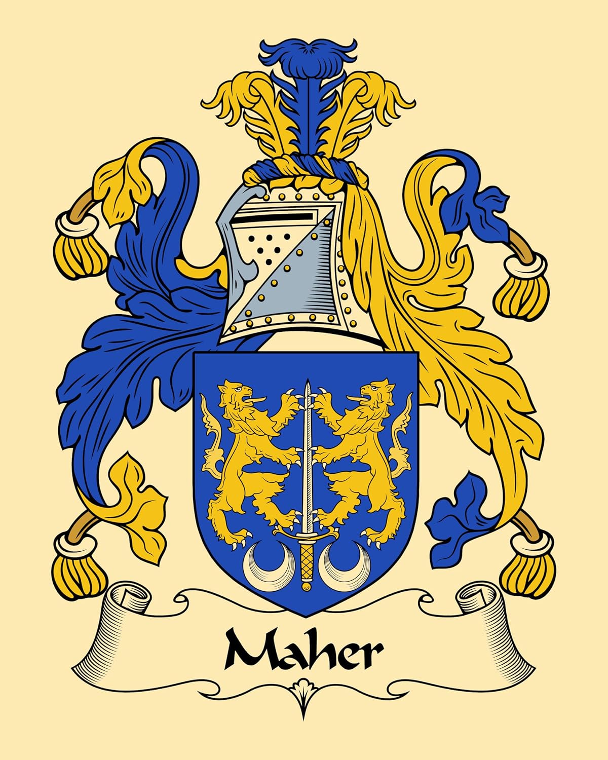 Amazon.com: Carpe Diem Designs Maher Coat of Arms/Maher Family Crest ...