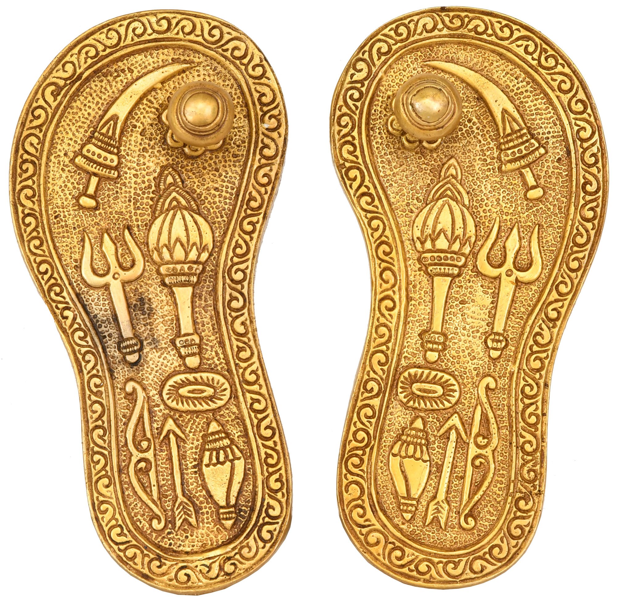 Amazon.com: Charan Paduka (Khadau) - Brass Statue : Home & Kitchen