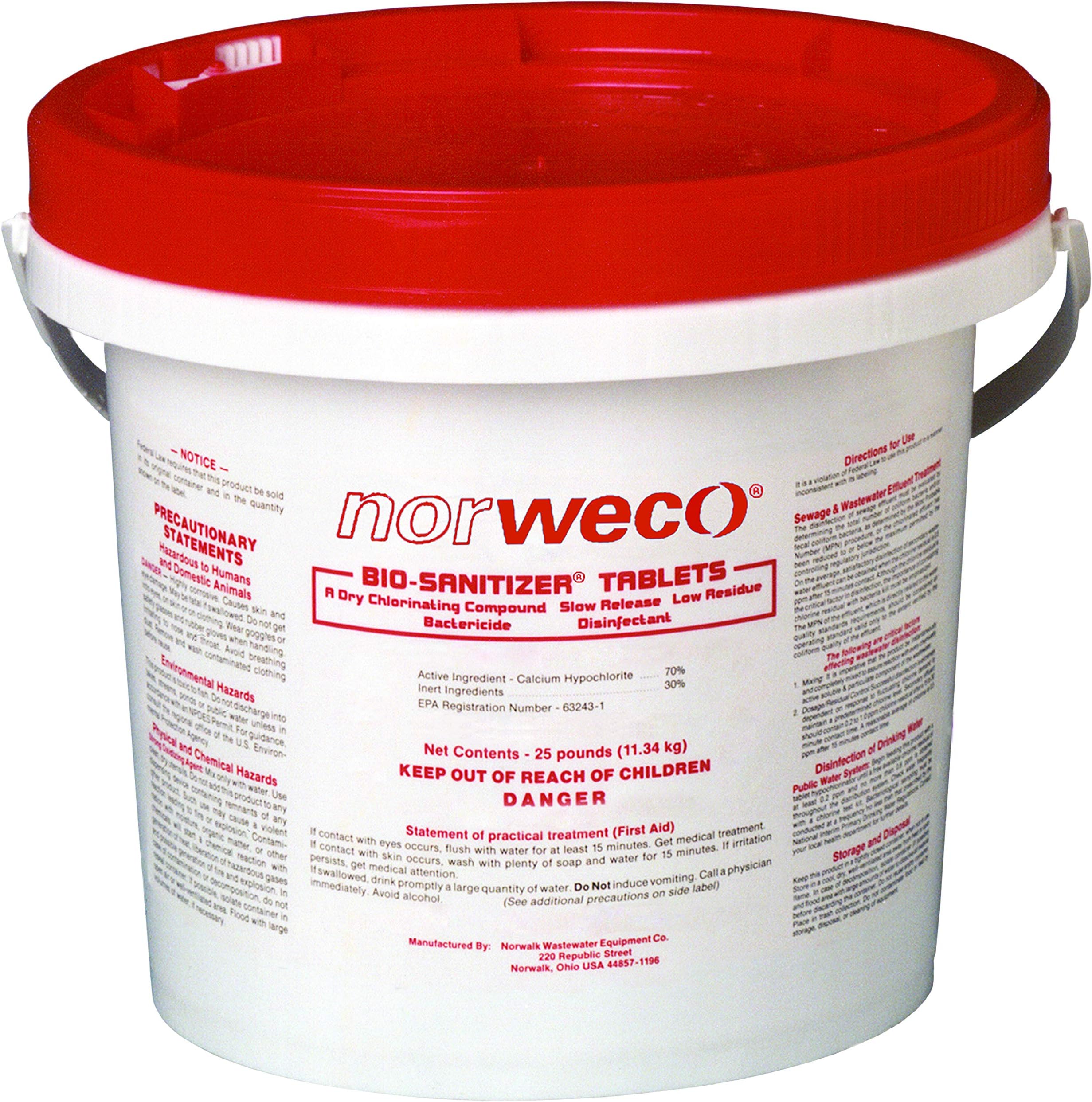 Amazon.com: Norweco 10lb. Bio-Sanitizer Chlorine Tablets for Aerobic or ...