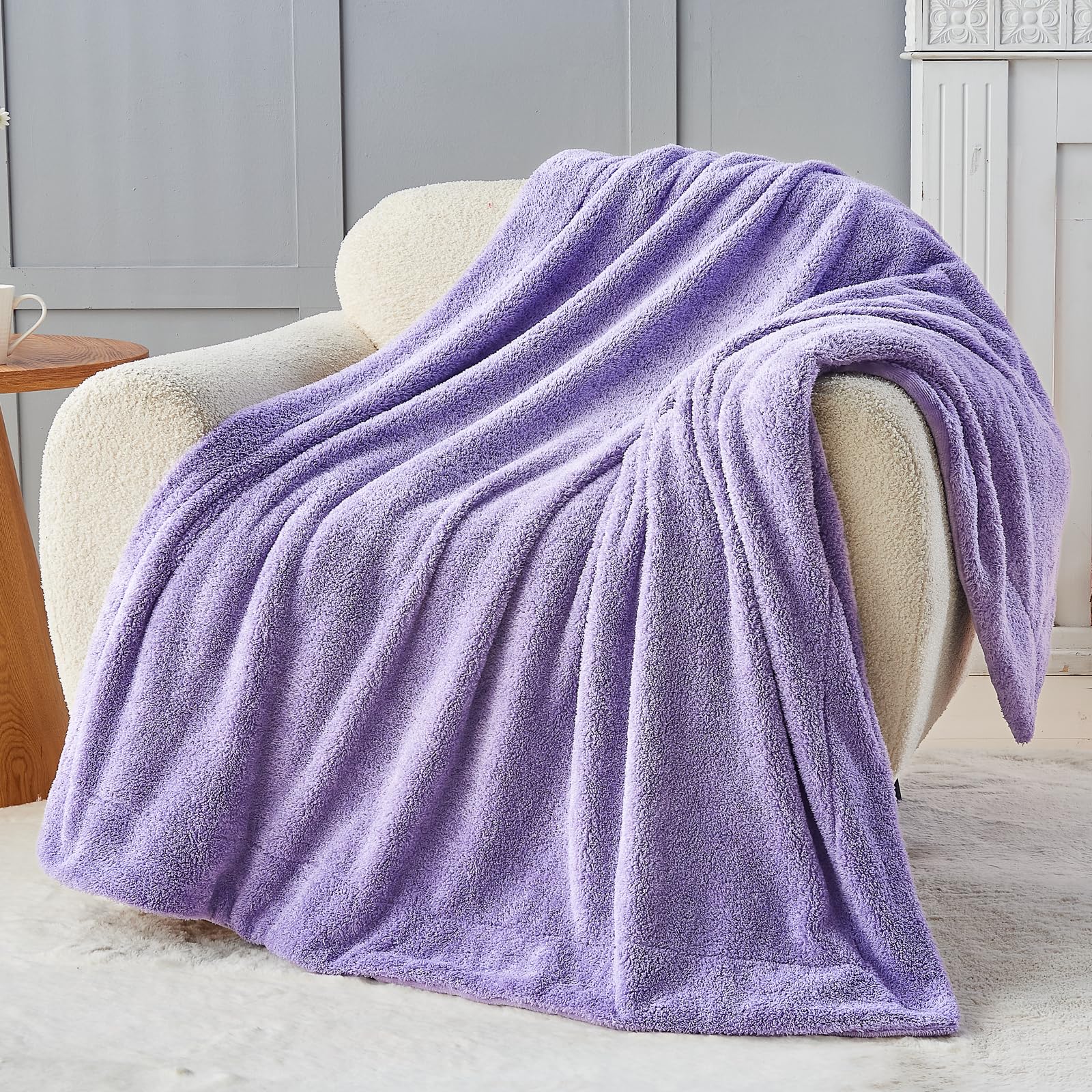 Amazon.com: NEWCOSPLAY Throw Blanket for Couch Lavender Blanket Warm ...