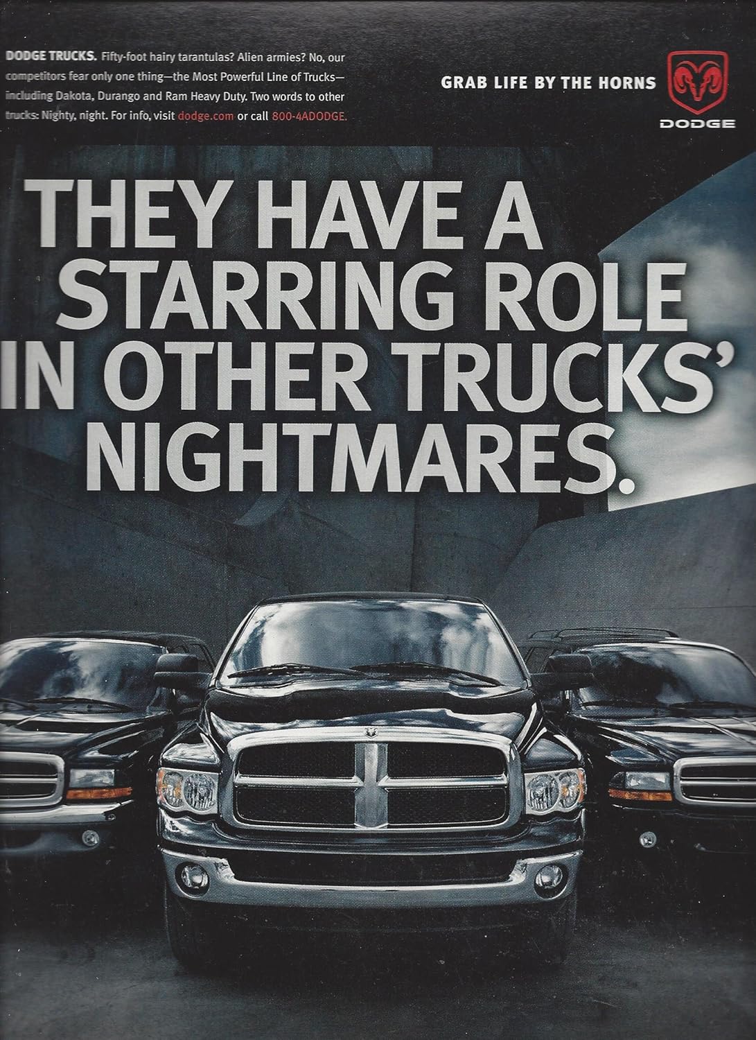 Amazon.com: MAGAZINE AD For 2003 Black Dodge Trucks: Dakota Durango ...