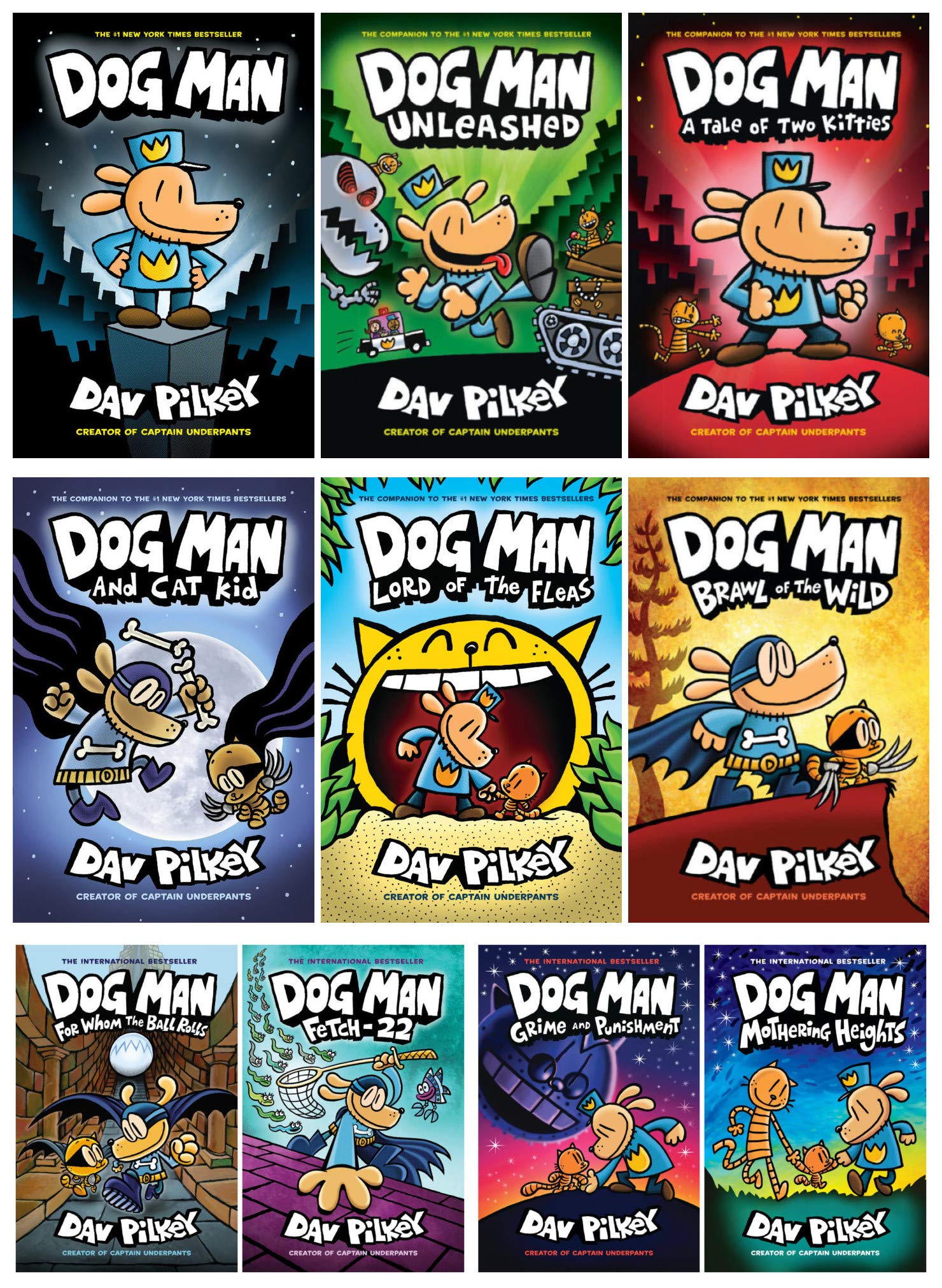 NEW! Dog Man Books Collection (10 Books): Dog Man #1 - Dog Man #10: Dav ...