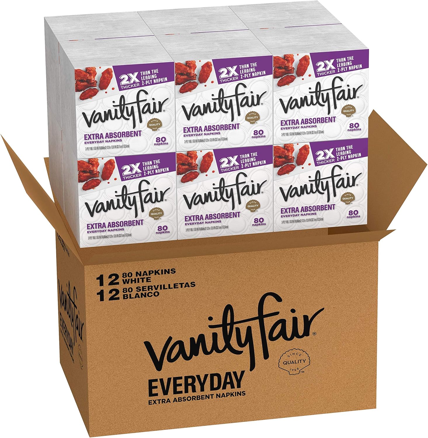Amazon.com: Vanity Fair Everyday Extra Absorbent Premium Paper Napkin ...