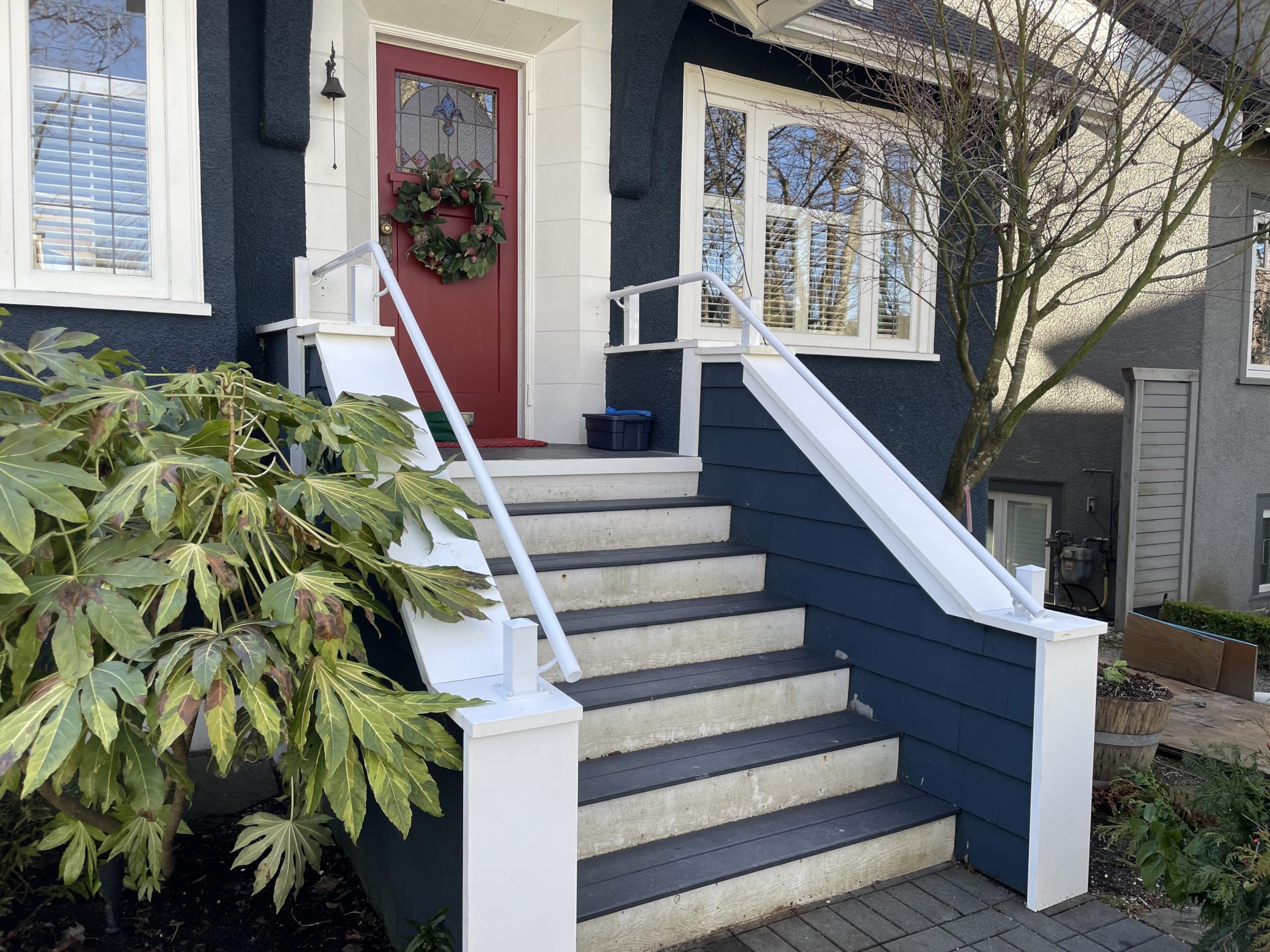 Hand Rails for Outdoor Steps – 5FT White (Aluminum), Outdoor Hand ...