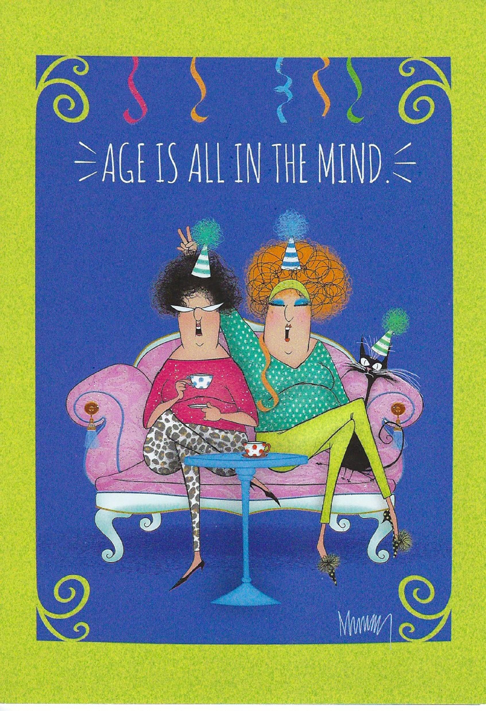 Amazon.com : Leanin' Tree Funny Birthday Card - Age is all in the Mind ...