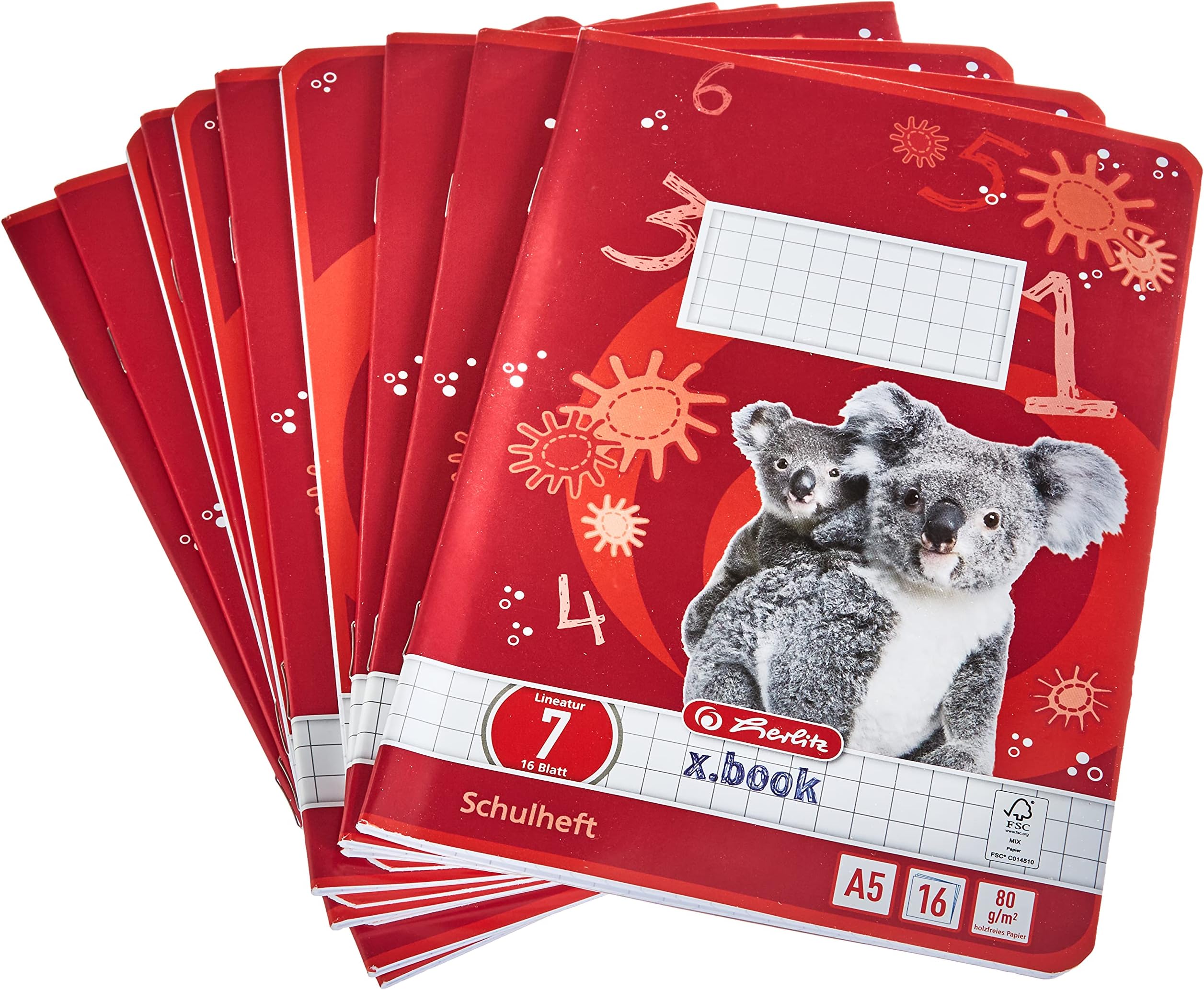 LANDR Schulheft DIN A5, Lineatur 5 / 5 mm kariert, 16 Blatt: Amazon.de ...