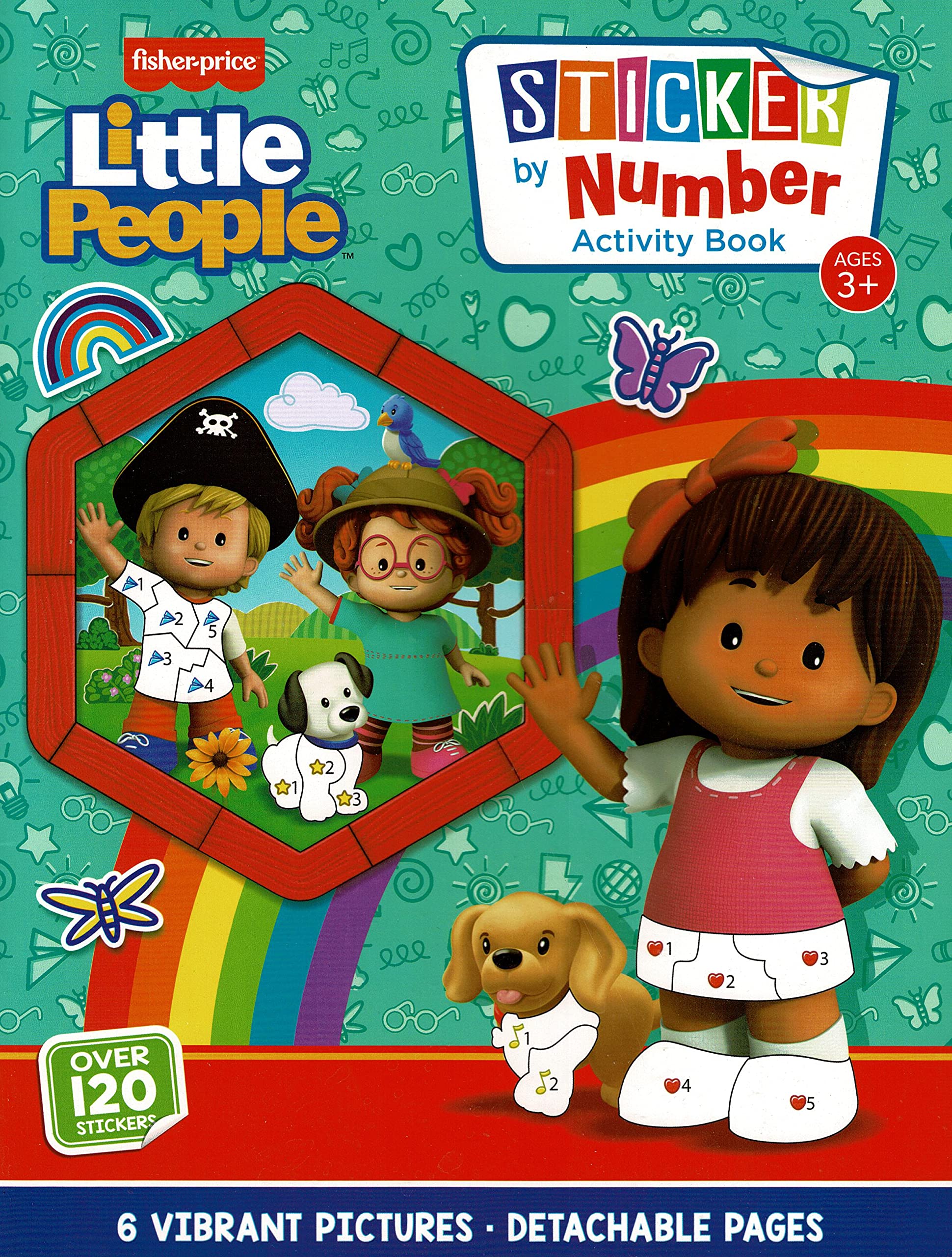 Amazon.com: Fisherprice Little People - Sticker by Number Activity Book ...