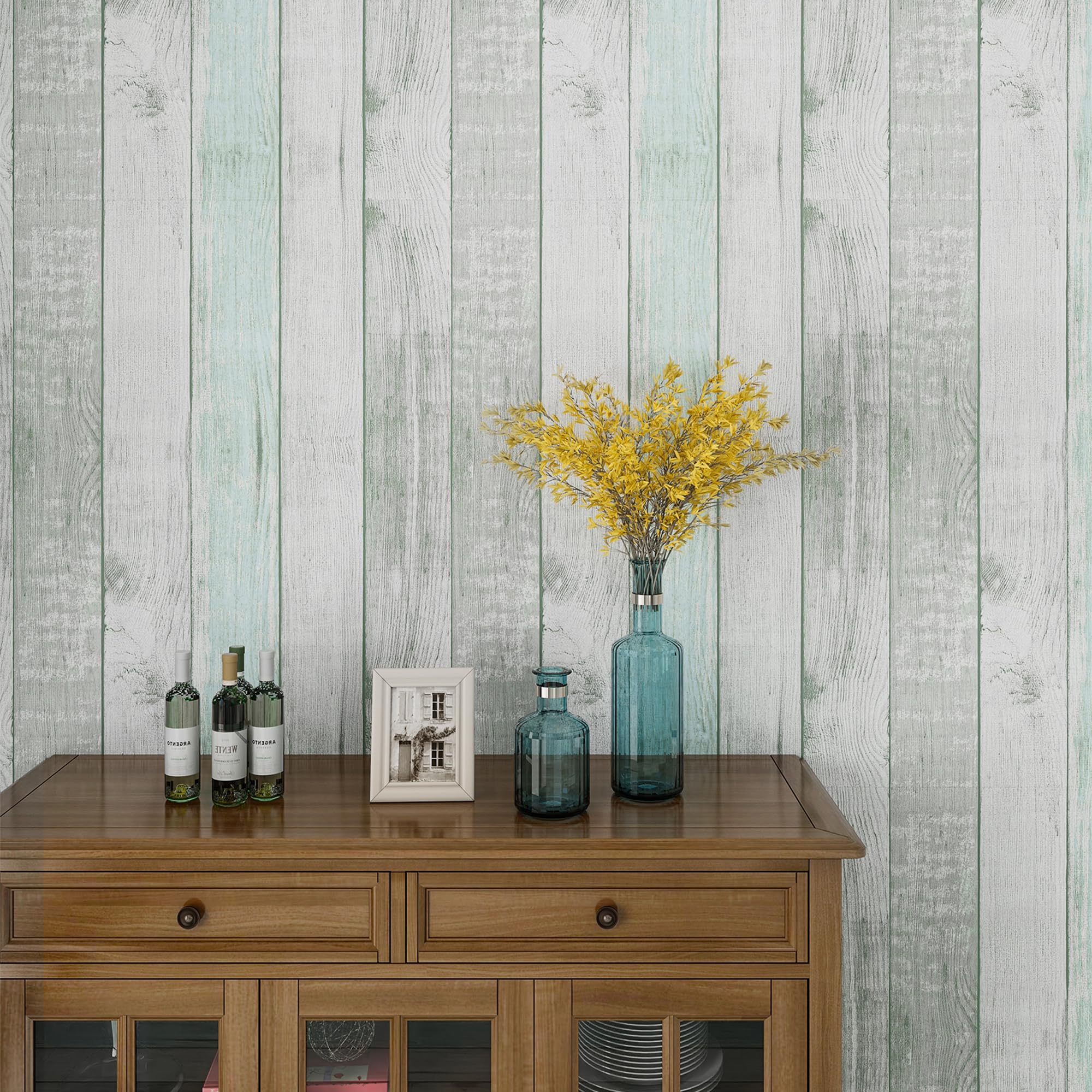 Dzhuywer Wood Plank Wallpaper Wood Panel Contact Paper Peel and Stick ...