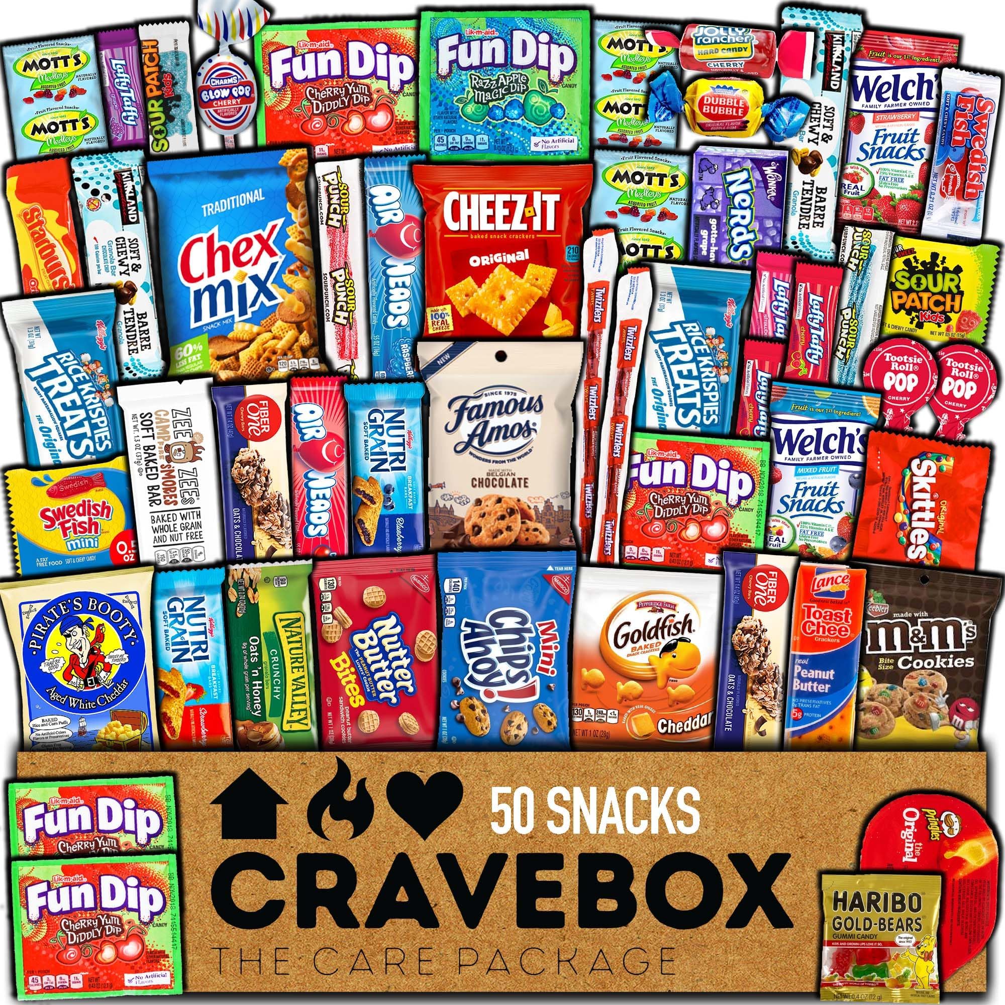 Amazon.com: CRAVEBOX Snack Box (50 Count) Father's Day Variety Pack ...