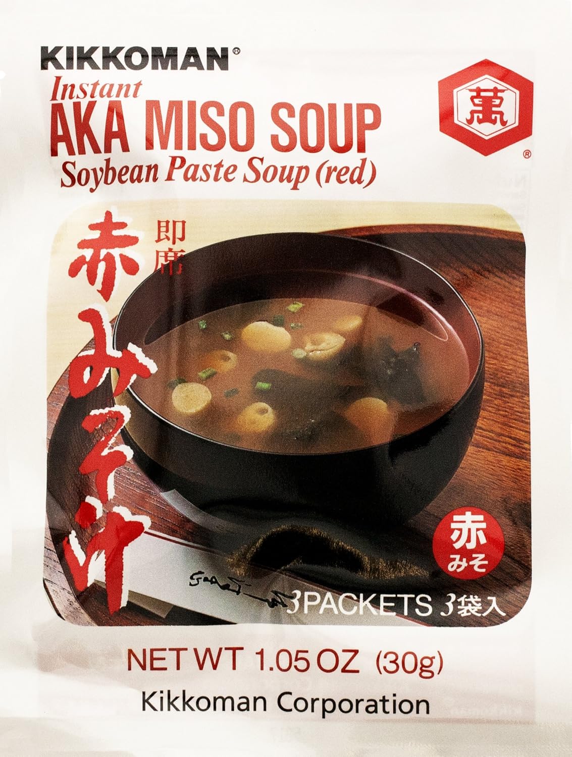 Kikkoman Instant Aka Miso Red Soybean Paste Soup Mix 30g