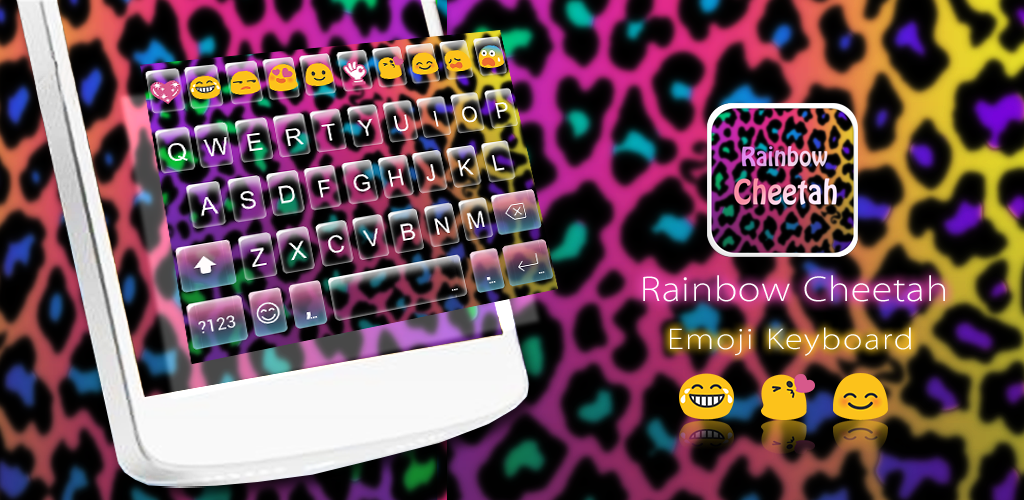 Rainbow Cheetah Emoji Keyboard Theme - App on Amazon Appstore