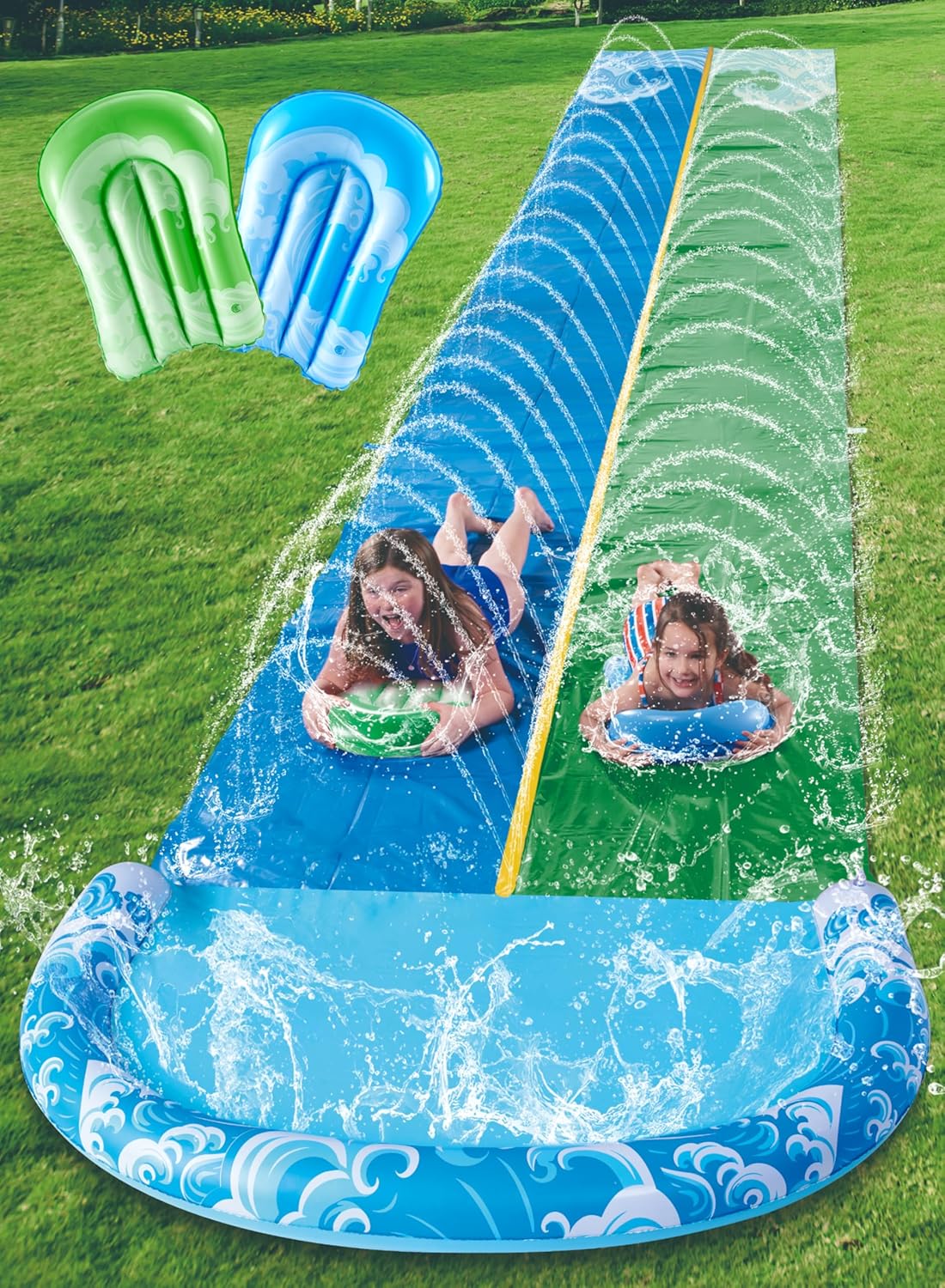 Amazon.com: JOYIN 32.5ft Water Slide and 2 Inflatable Boards, Extra ...
