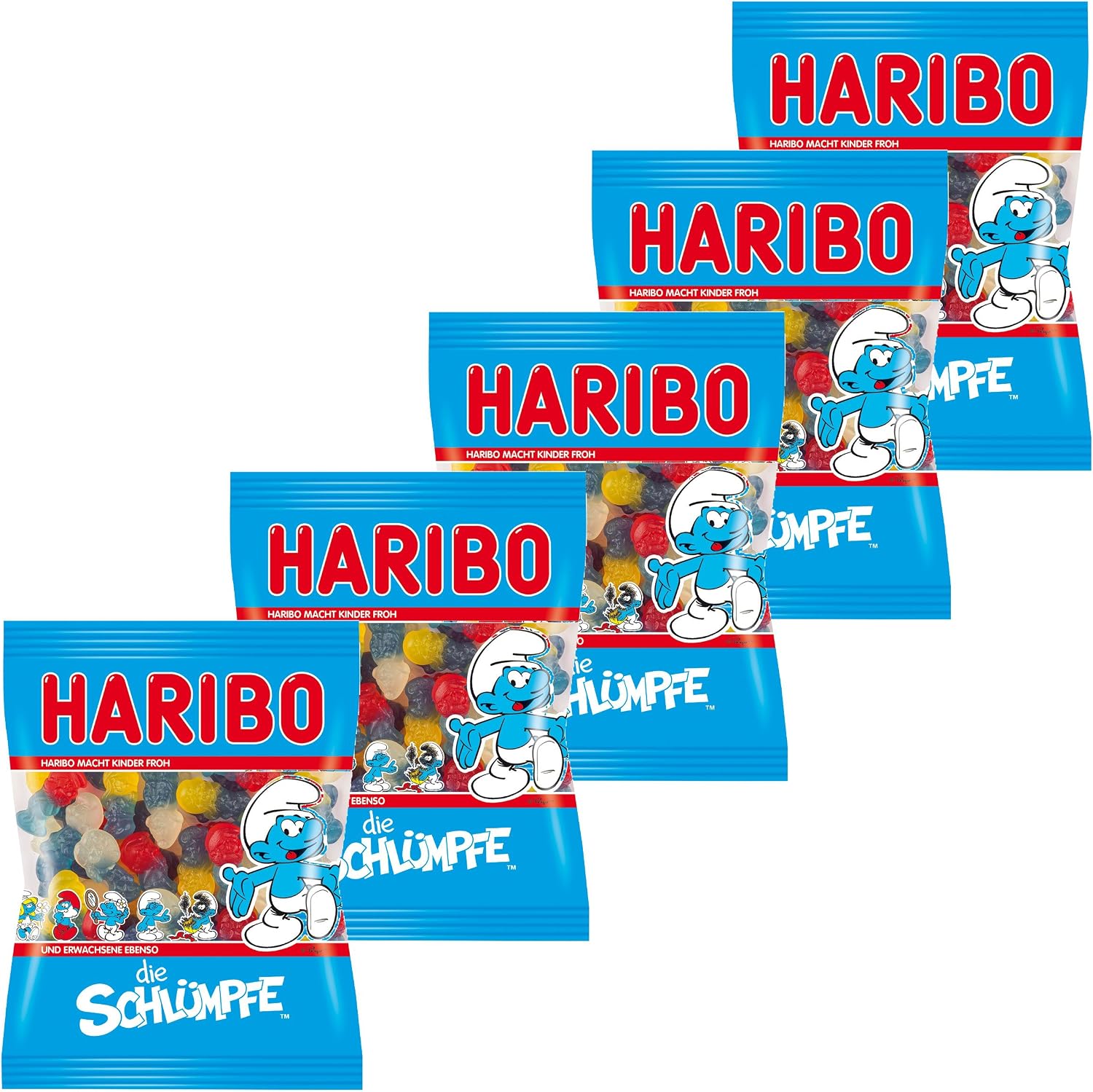 Haribo Smurfs, 5 Piece Package, Gummy Bears, Wine Gums, Sweets ...