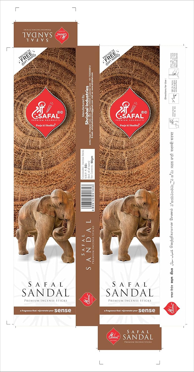 SAFAL Sandal Extra Premium Incense Sticks Box Pack of 2 (24 PCS ...