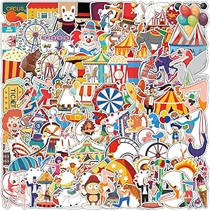 Circus Stickers 100 Pack Laptop Stickers,Vinyl Waterproof Stickers for ...
