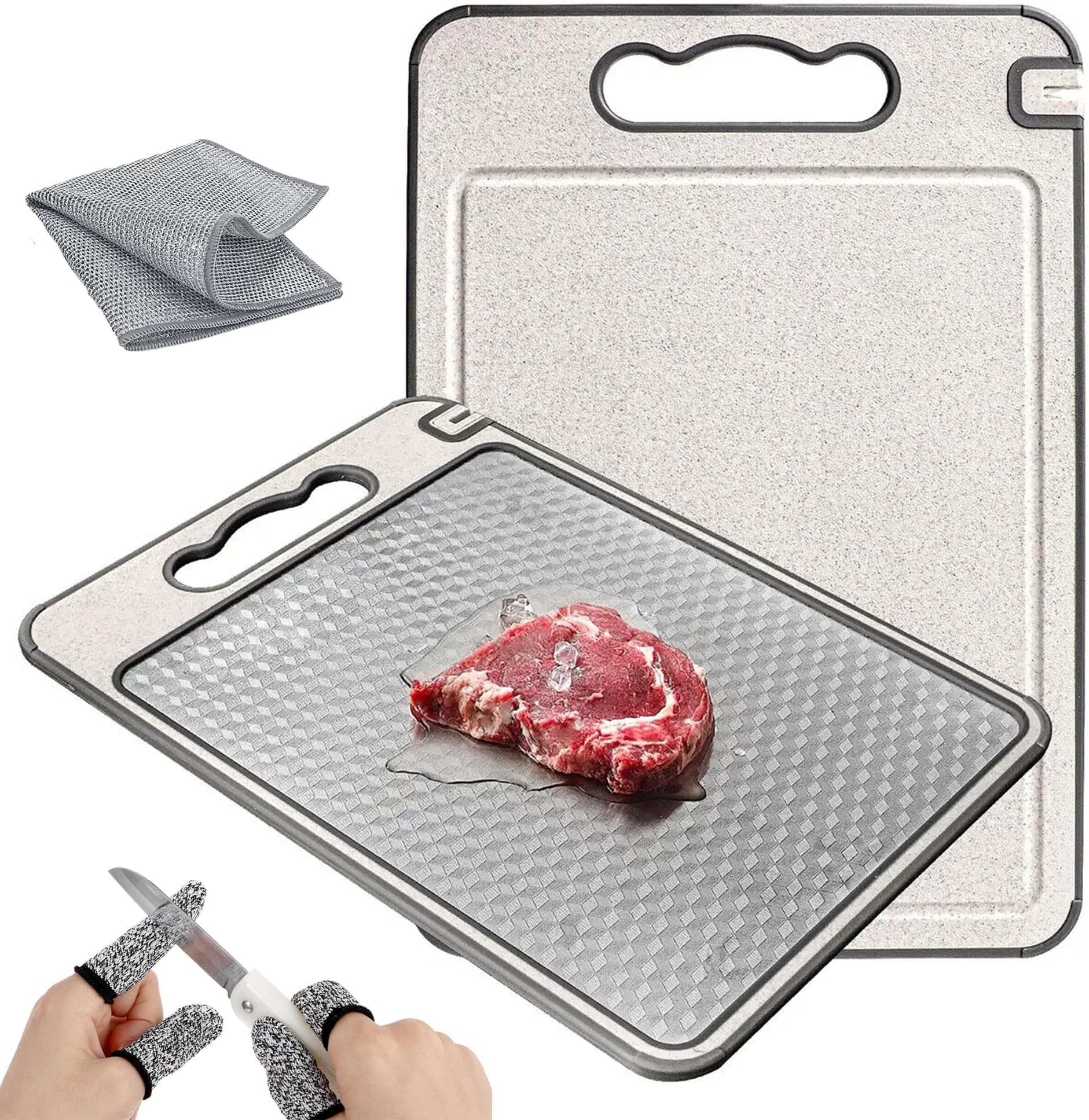 OKUYOSHI 3pcs Cutting Board - Stainless Steel Cutting Board, Chopping ...