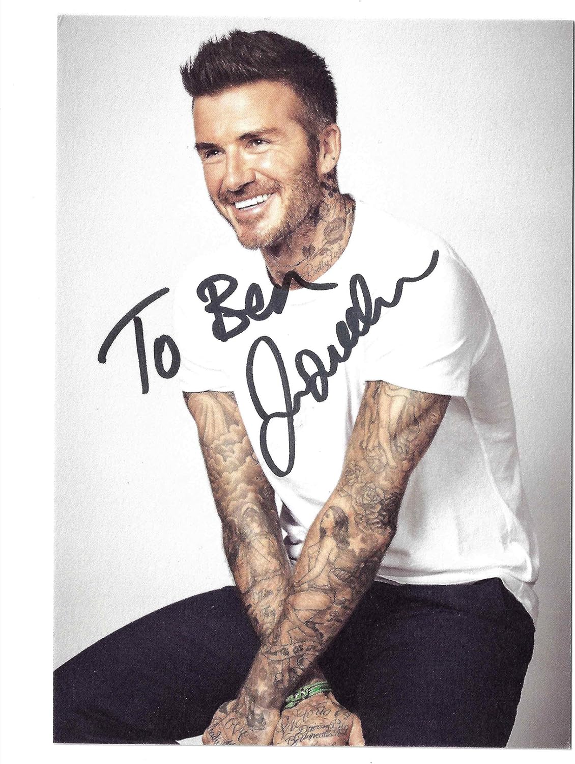 Amazon.com: Sir David Beckham OBE - hand signed photo / autograph with ...