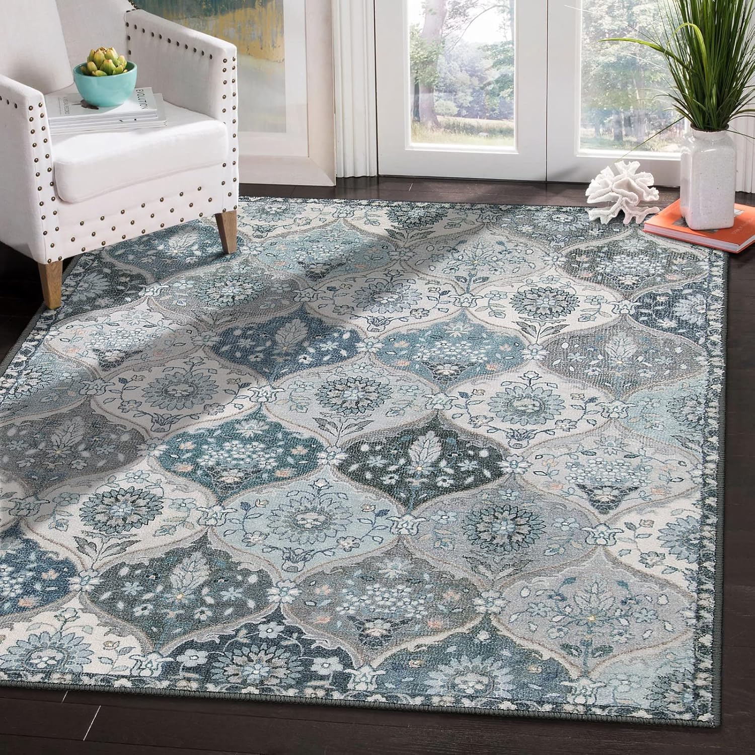 Amazon.com: Lahome Moroccan Trellis Area Rug, 3x5 Washable Bedroom Rug ...