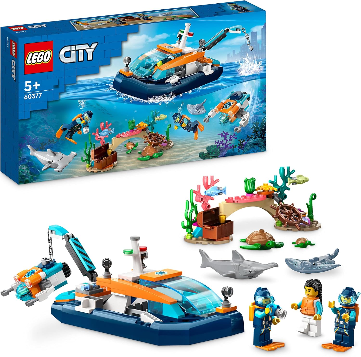 LEGO 60377 City Batiscafo Artico, Barca Giocattolo con Mini-Sottomarino ...