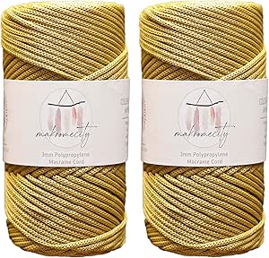 Amazon.com: Makromecity, 2 Skeins of Polyester Macrame Cord 3mm x 131 ...