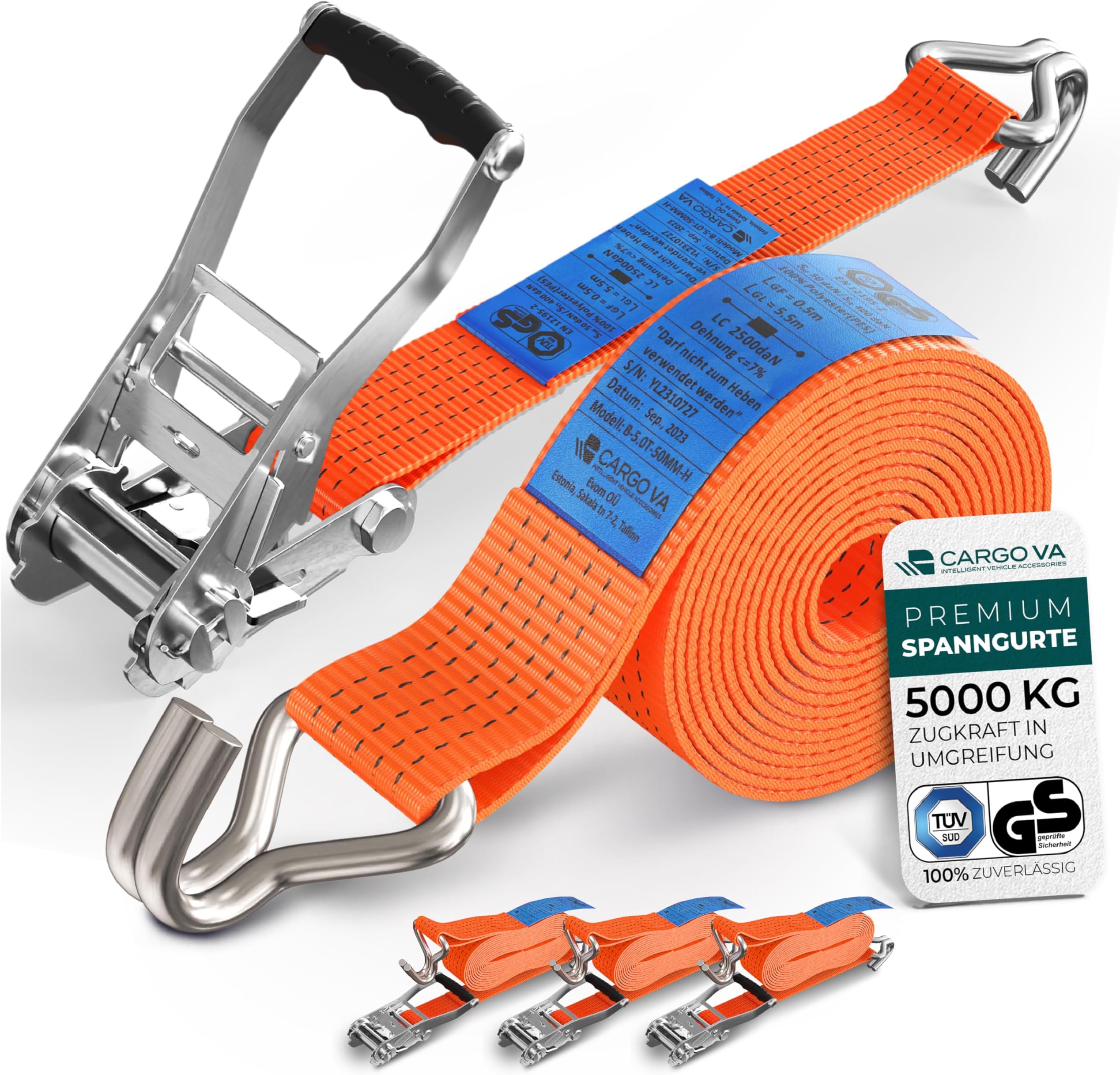 NTG Spanngurte mit Ratsche - 6m Länge - 8 Stück - 800 kg Belastbarkeit ...