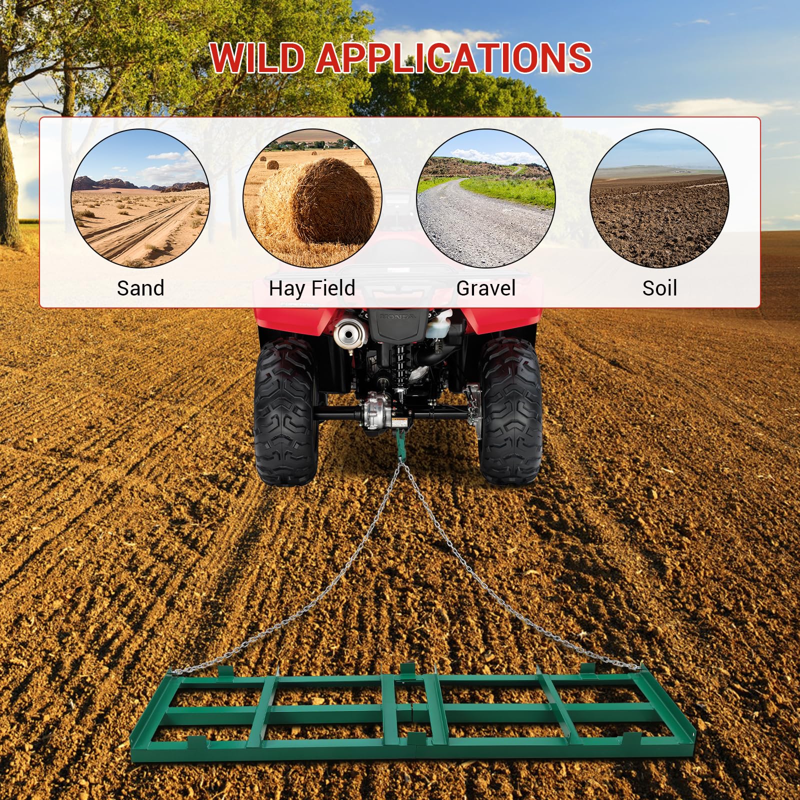 Snapklik.com : Driveway Drag 96" Width, Landscape Grader And Rake ...