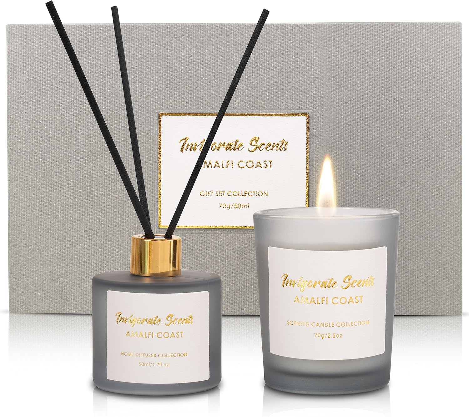 Invigorate Scents Amalfi Coast Candle & Diffuser Gift Set, Candles ...