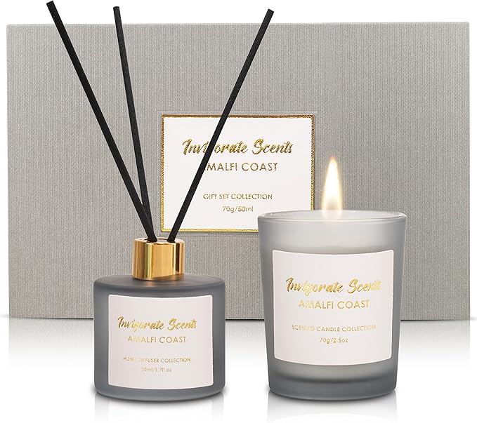 Invigorate Scents Amalfi Coast Candle & Diffuser Gift Set, Candles ...