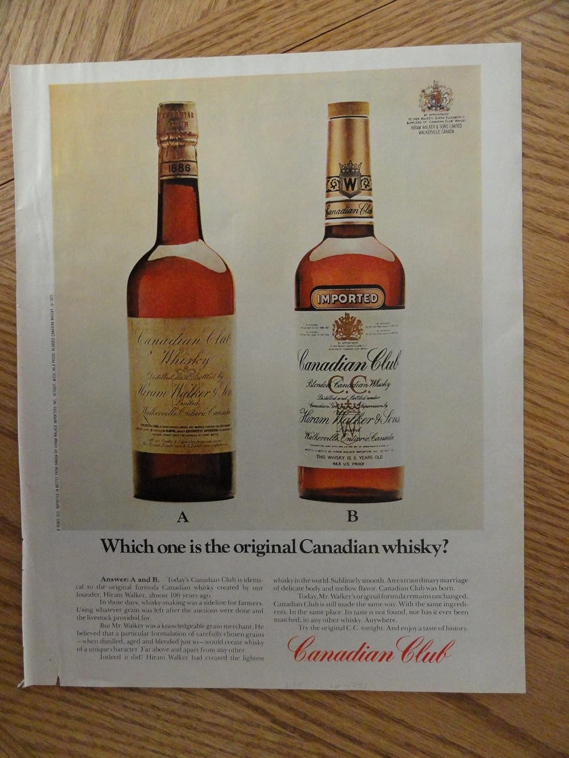 Amazon.com: 1971 Canadian Club (which is the original) magazine print ...