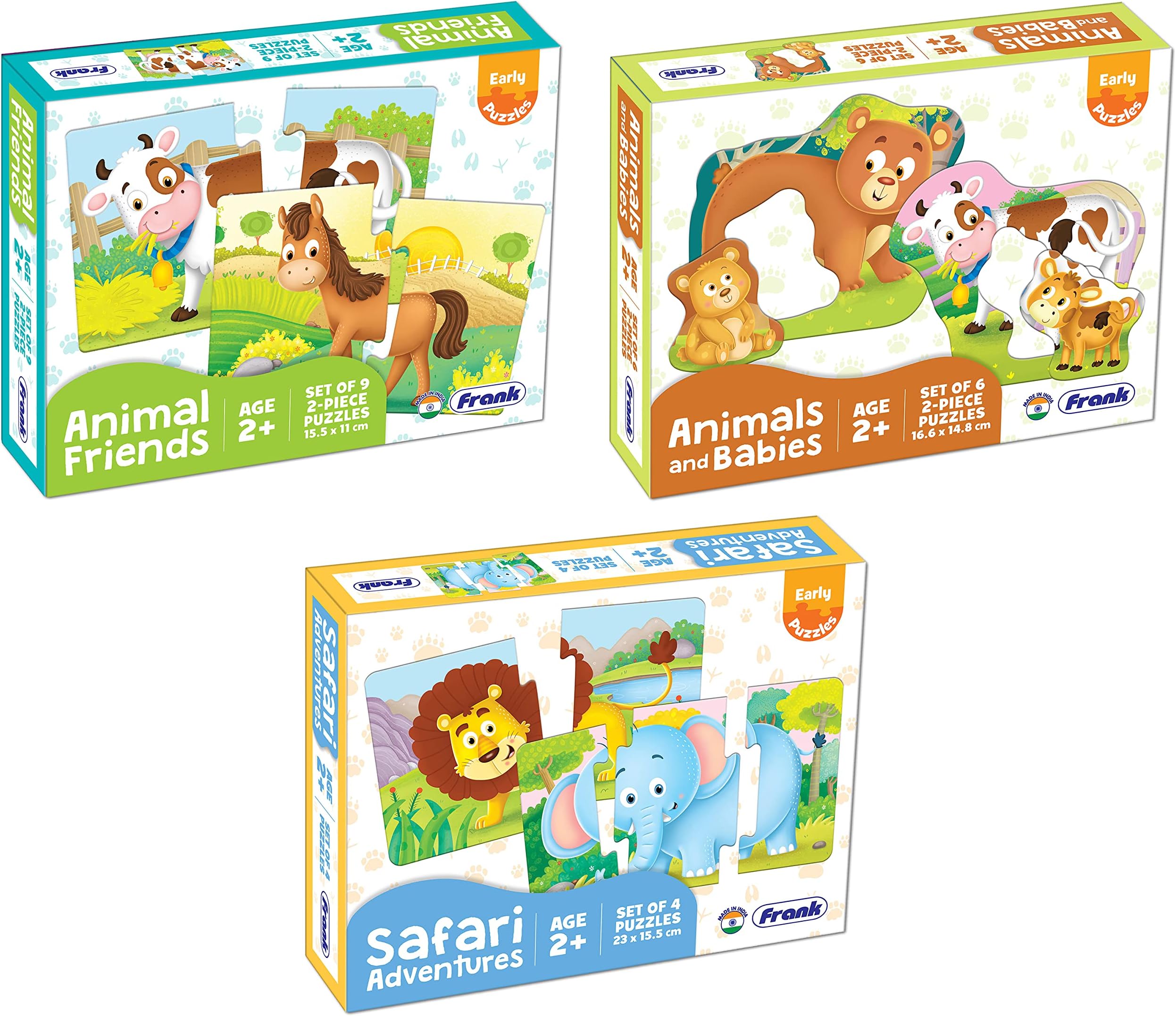 Buy Frank Fun & Educational Animal Theme Jigsaw Puzzles for Kids- Combo ...