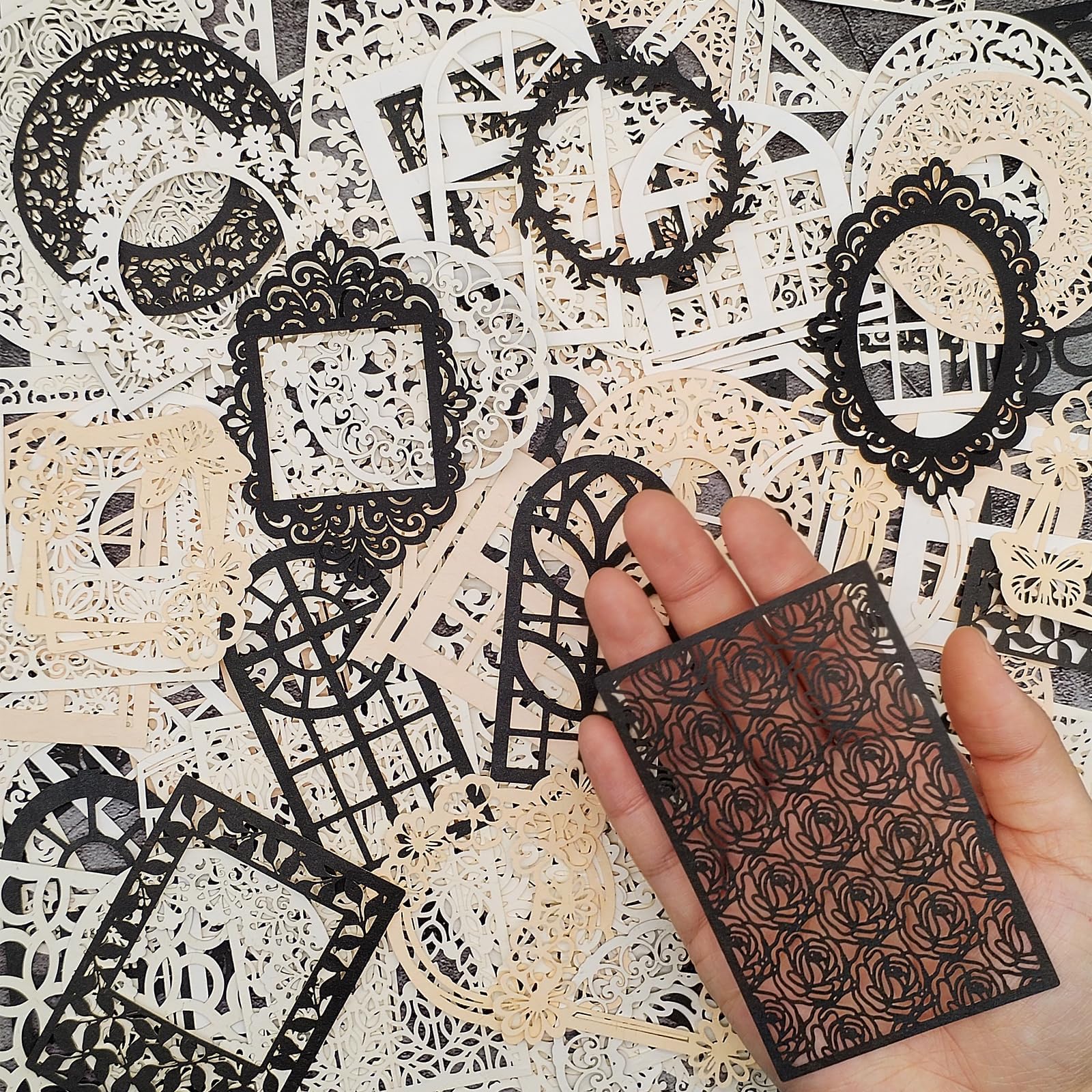 Amazon.com : 60Pcs Scrapbook, Scrapbooking Lace Frames and Borders ...