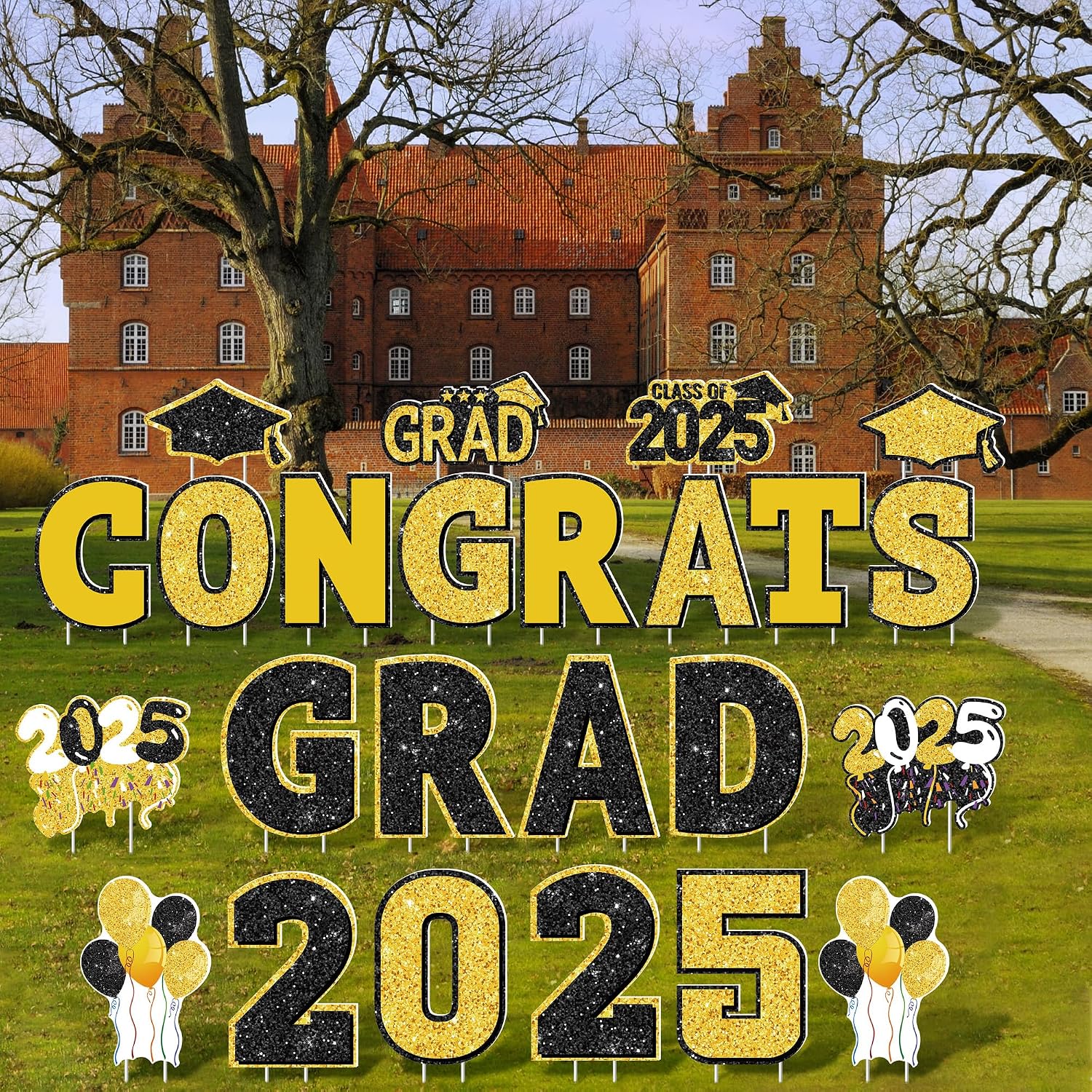 Amazon.com : ANVAVO 2025 Congrats Grad Yard Signs Graduation Waterproof ...