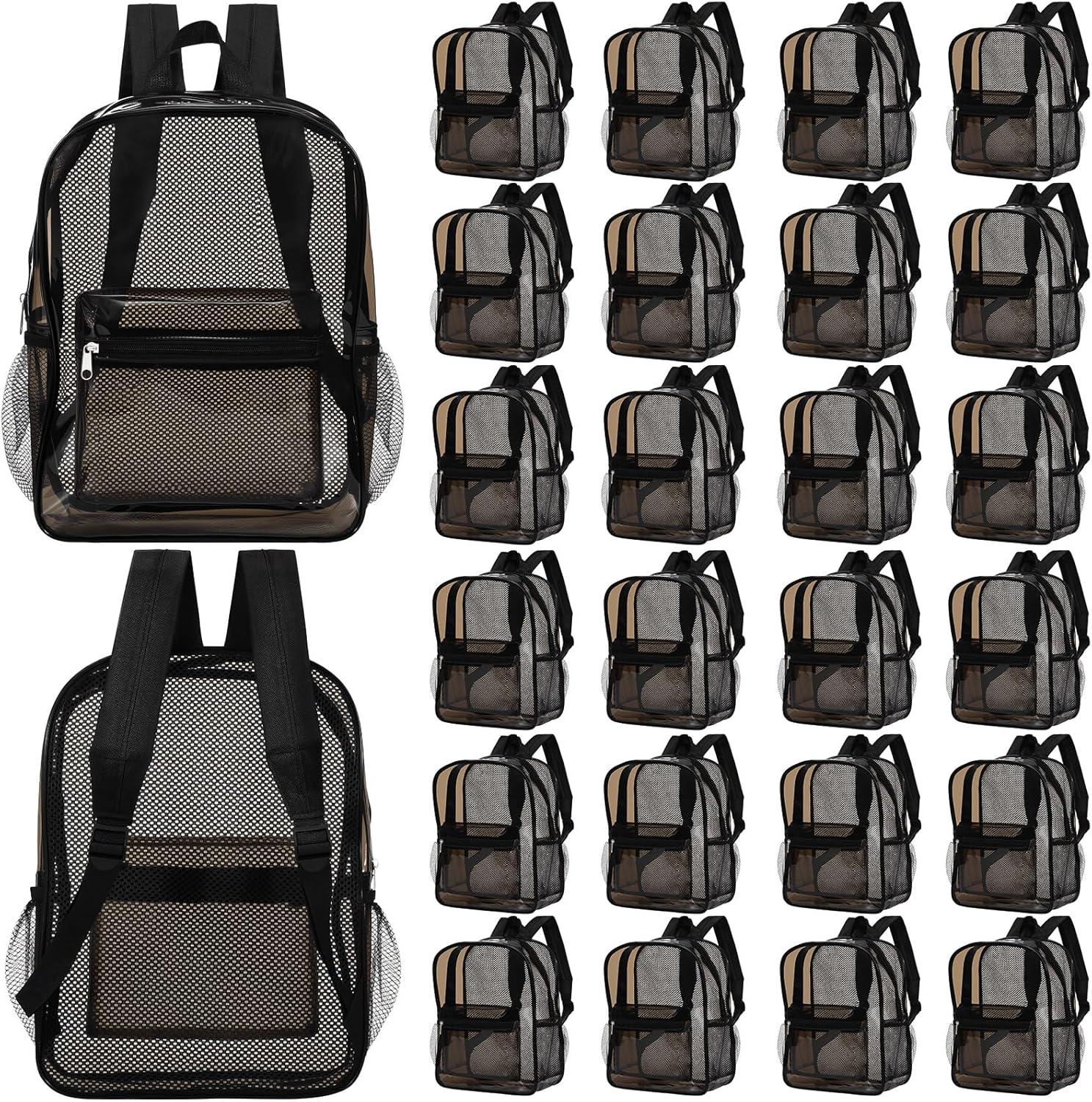 Amazon.com | Locmeo 24 Pack Clear Backpack Bulk Breathable Mesh Back ...