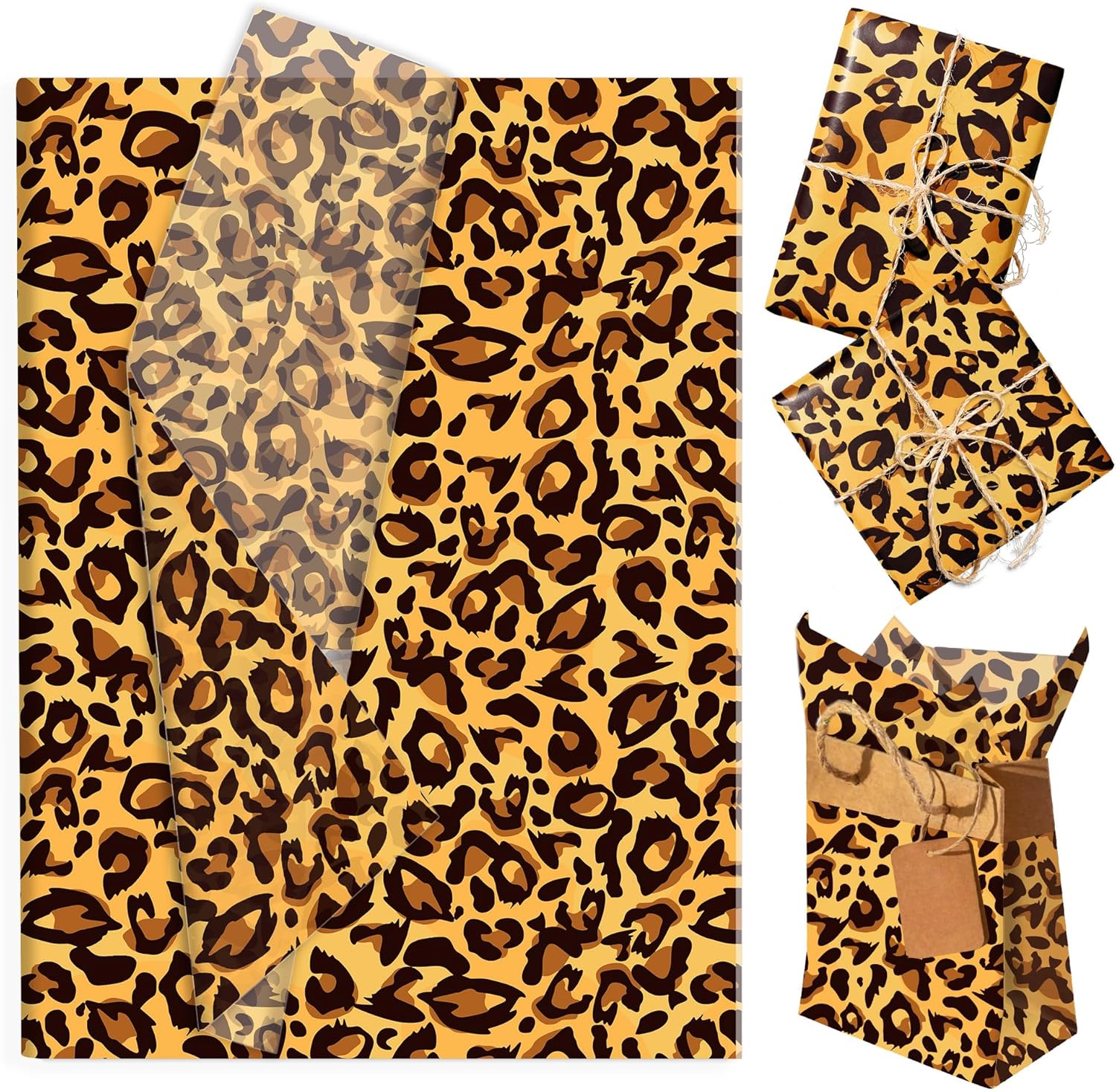 Amazon.com: 50 Sheets Leopard Print Tissue Paper Gift Wrapping Paper ...