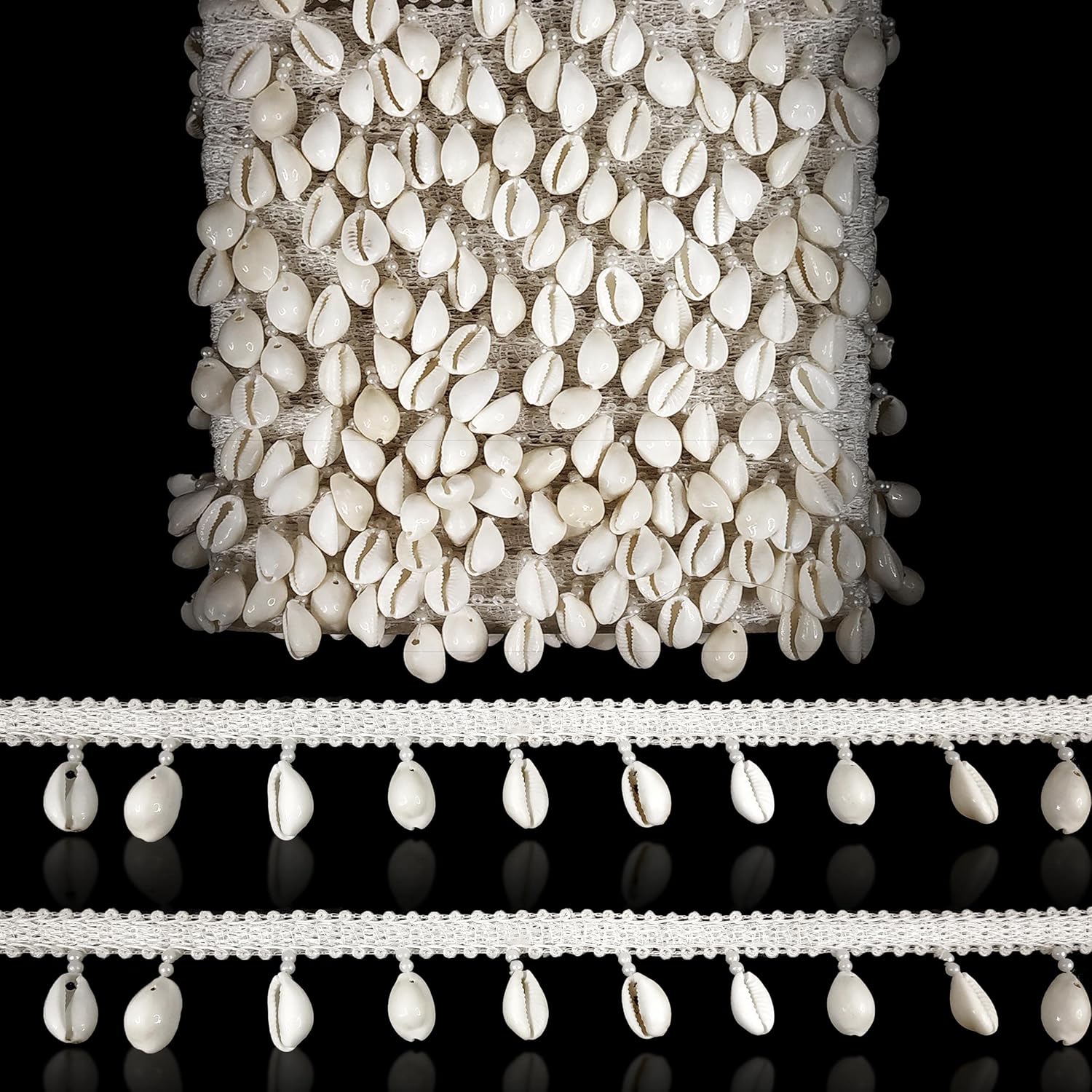 De-Ultimate (3cm X 8.5 Mtr) White Kaudi/kodi Shell Hanging Latkan ...