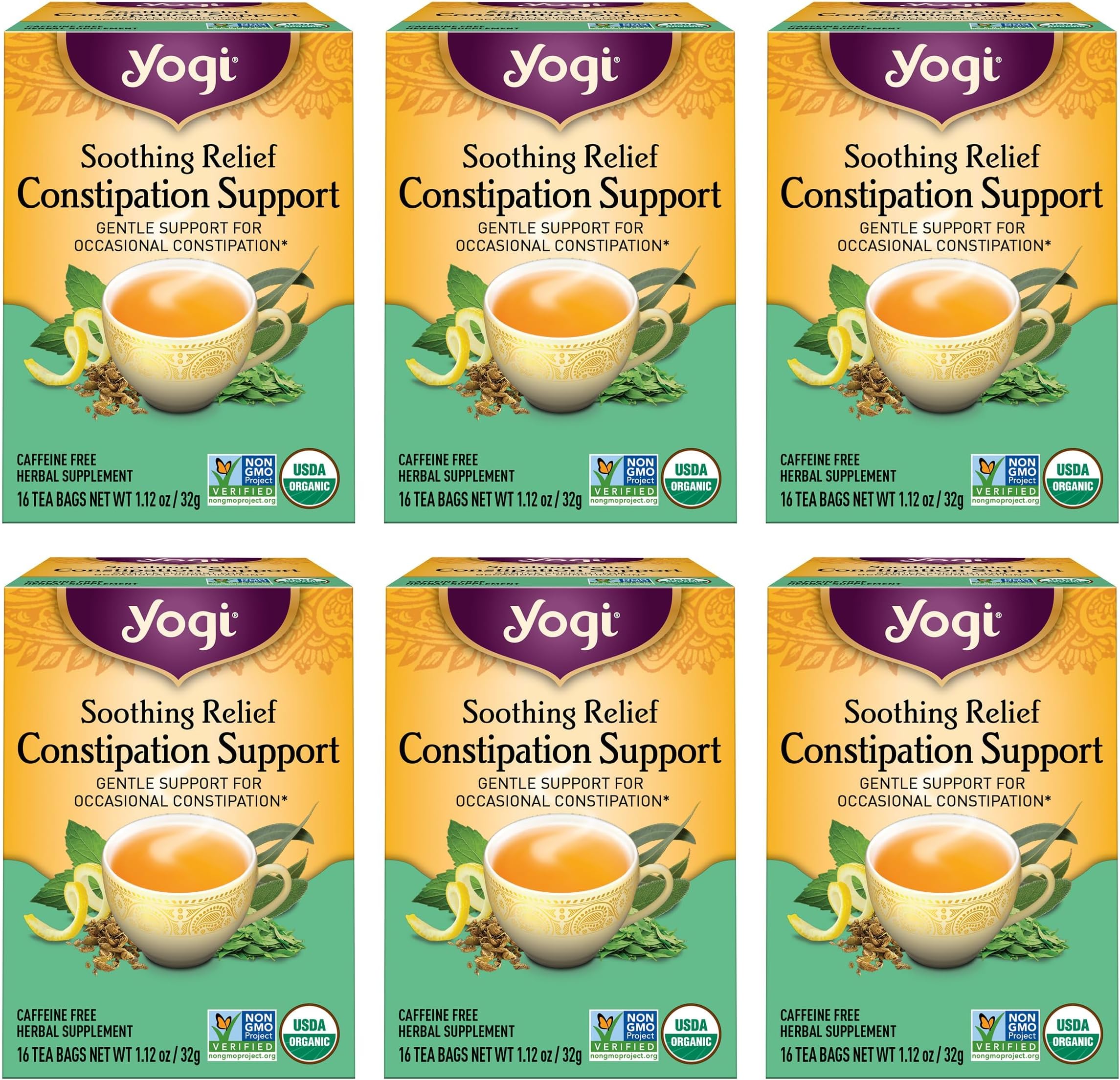 Amazon.com : Yogi Tea Soothing Relief Constipation Support - Tea with ...