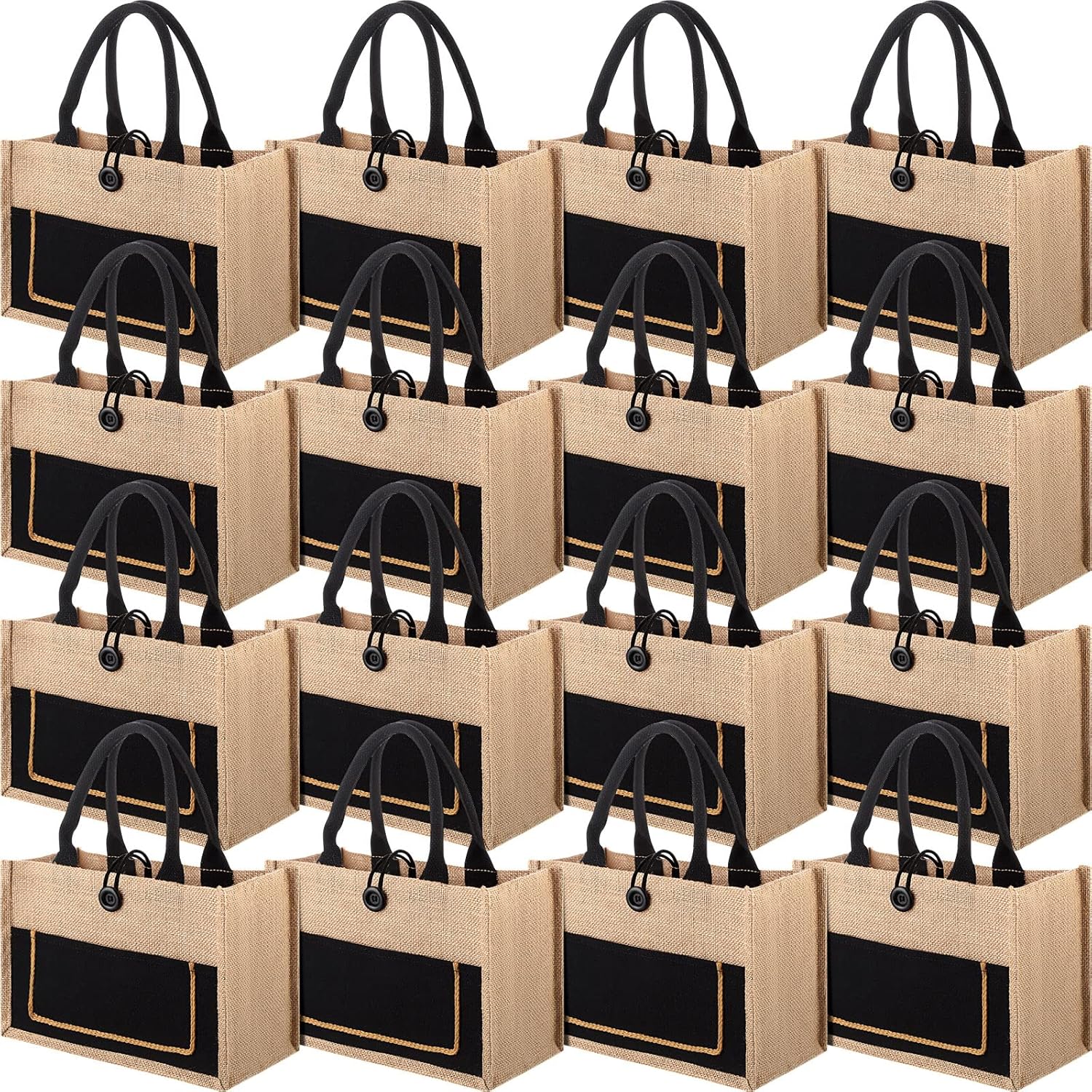 Amazon.com - Reginary 16 Pcs Jute Burlap Totes Jute Tote Bags Reusable ...