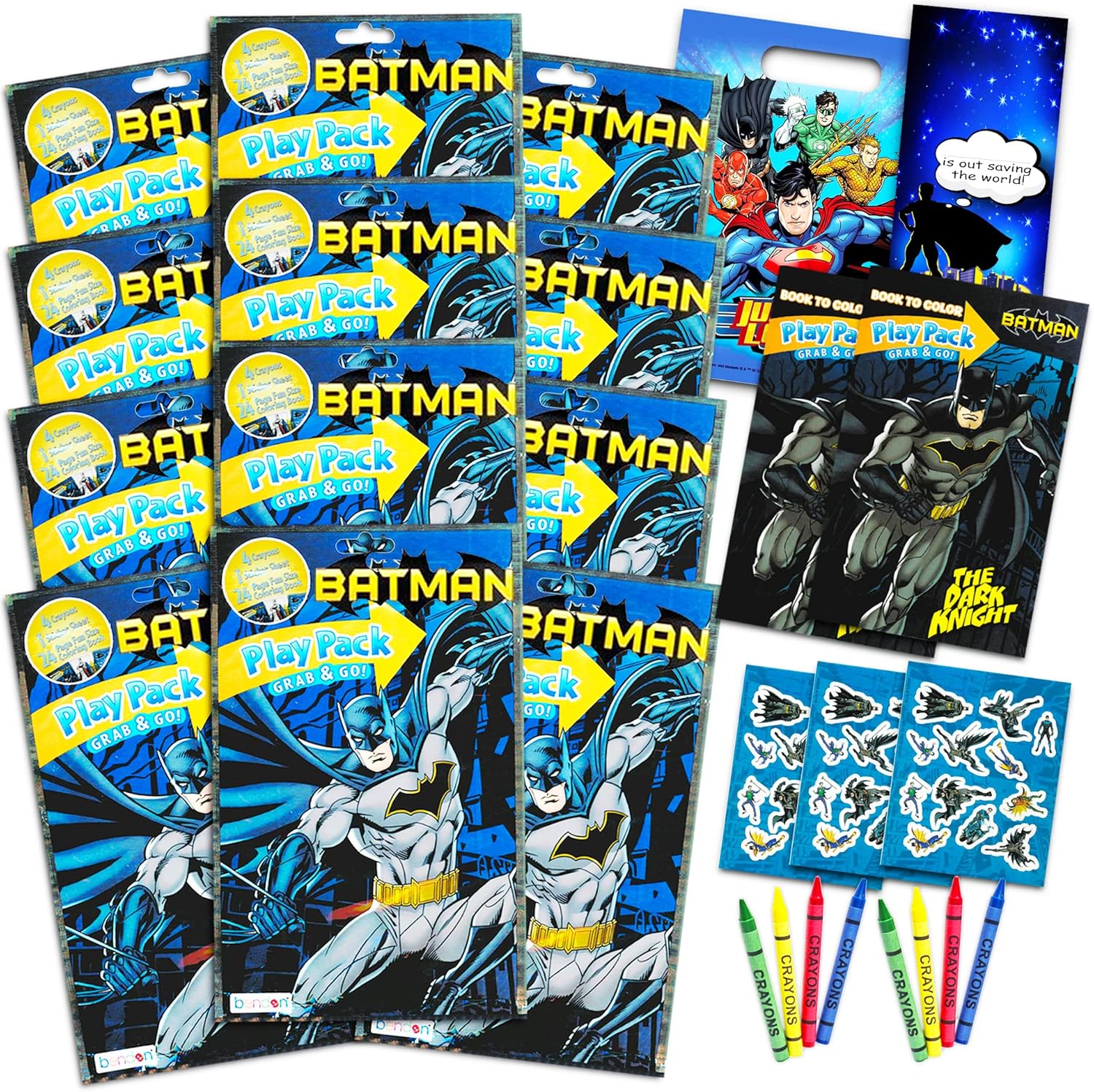 Brandclub - DC Comics Batman Party Favors Pack ~ Bundle of 12 Batman ...