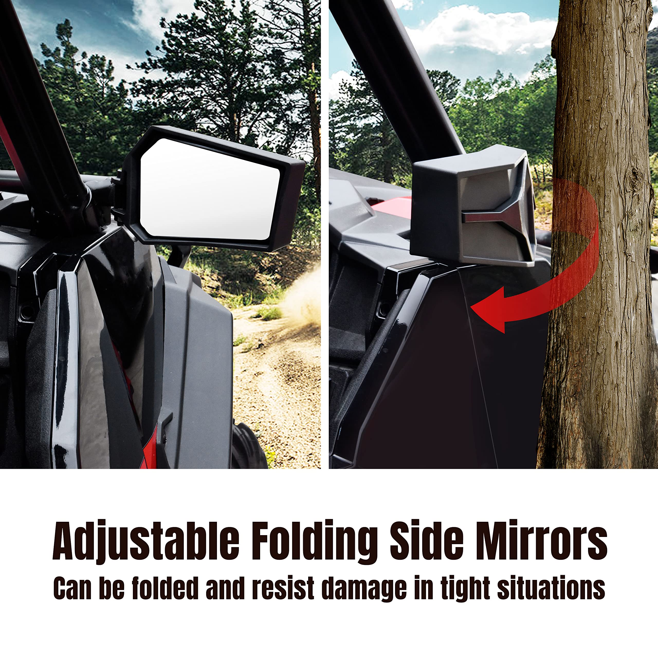 Snapklik.com : SAUTVS Adjustable Rearview Side Mirrors For Polaris ...