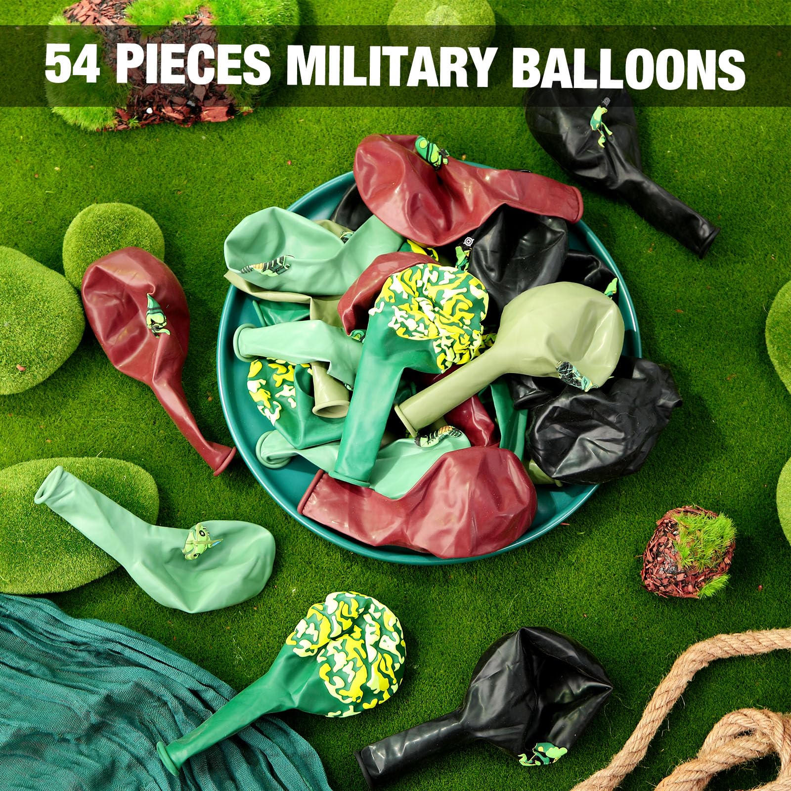 Snapklik.com : 54 Pcs Army Balloons Camo Birthday Party Decorations ...