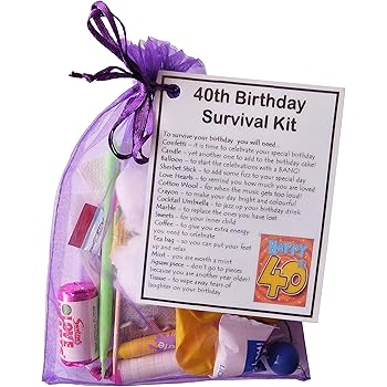 SMILE GIFTS UK 40th Birthday Survival Kit - Novelty 40th birthday gift ...