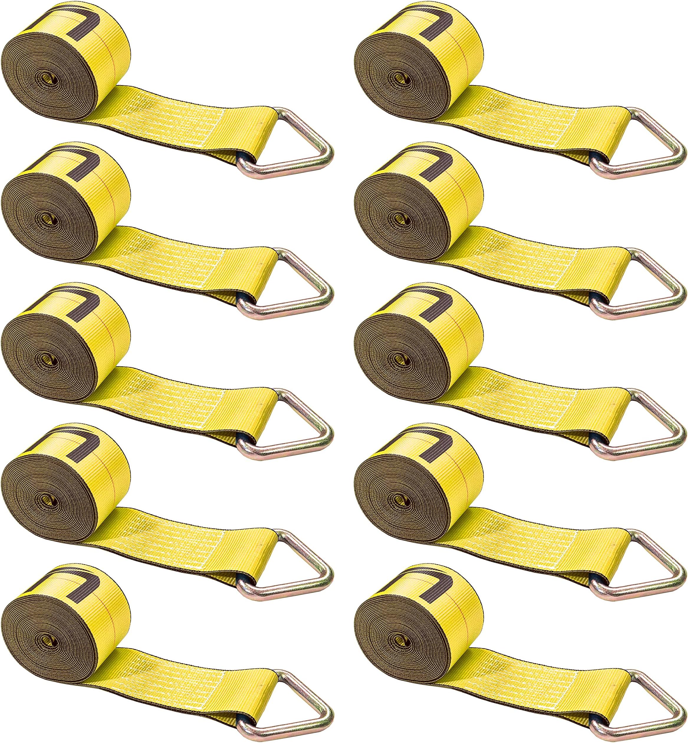 Amazon.com: US Cargo Control 4 Inch x 30 Feet Winch Straps with D-Rings ...