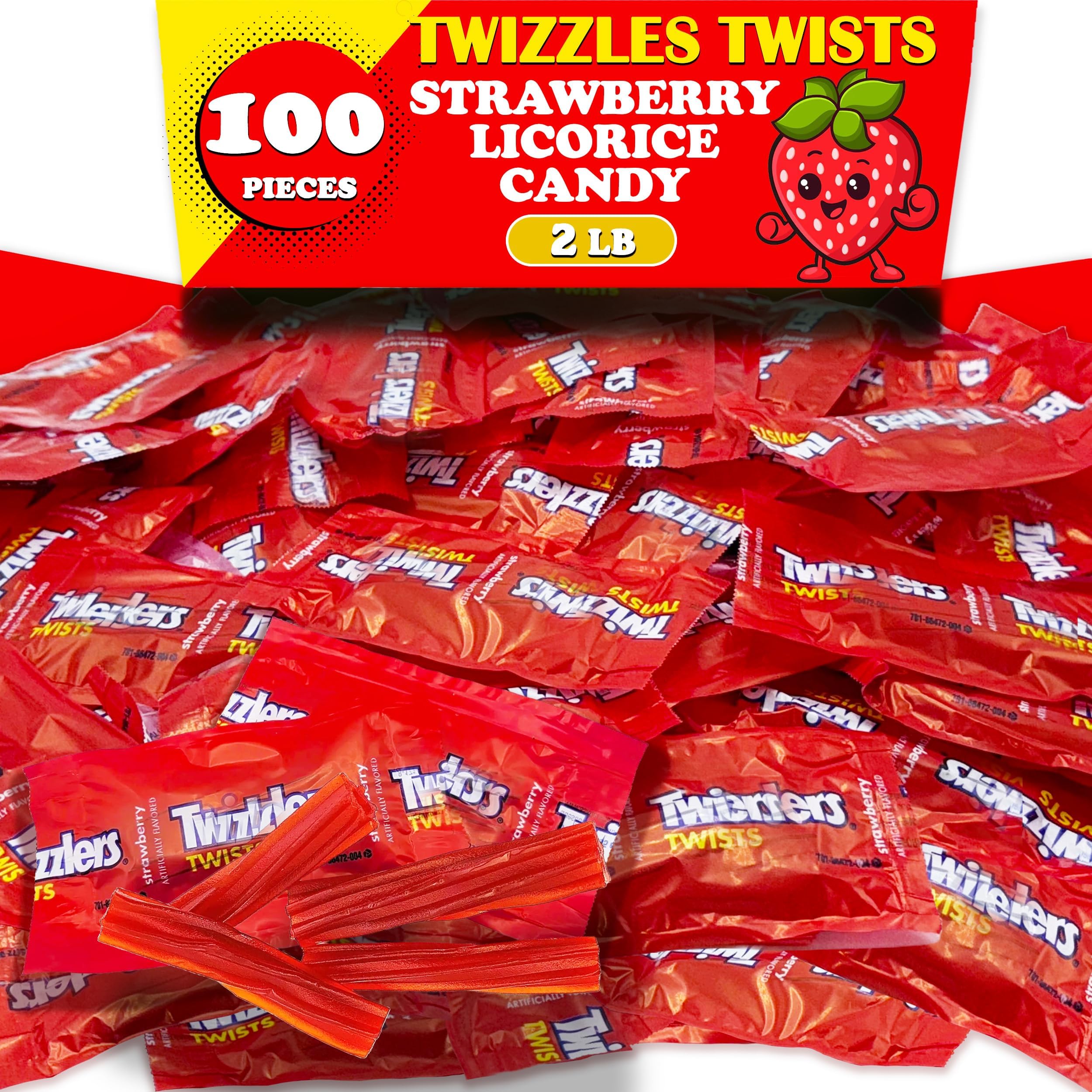 Amazon.com: Twizzlers Pull N Peel Cherry Flavored - 75 Pieces ...
