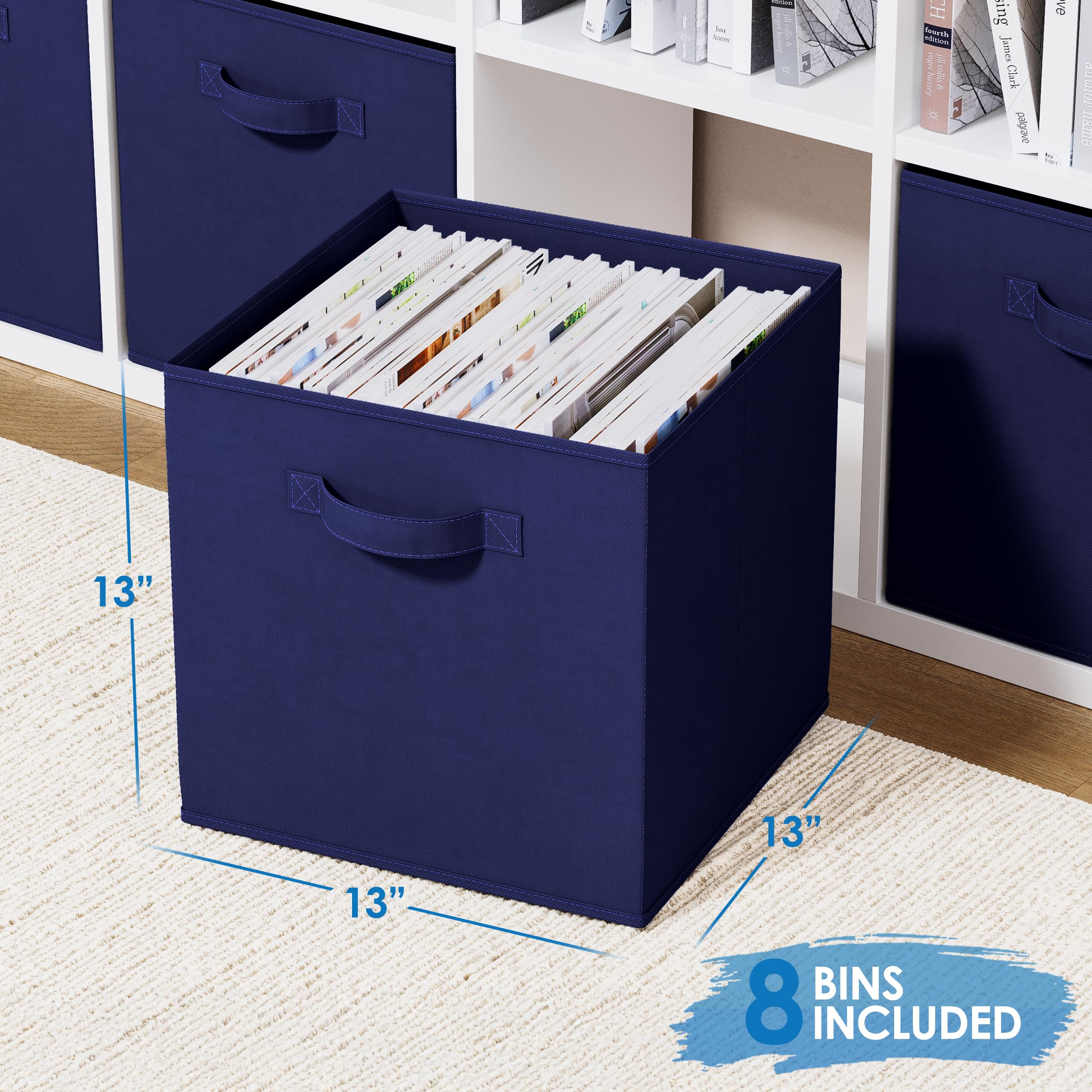 Snapklik.com : Fabric Storage Cubes For Cube Organizer - 8 Pack Heavy ...
