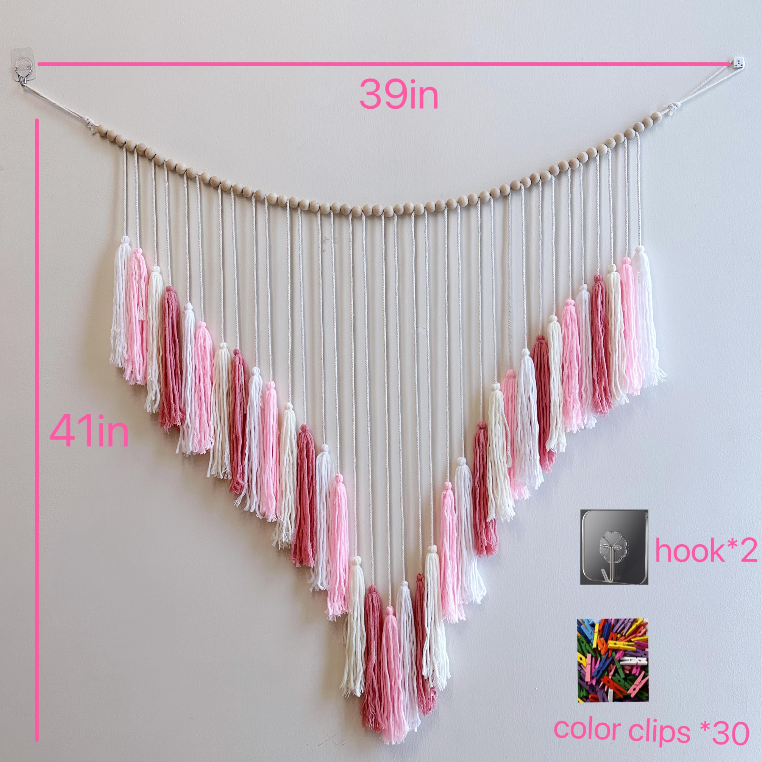 Large Macrame Wall Haning Boho Home Decor, Blush Pink Tassel Wall Decor ...