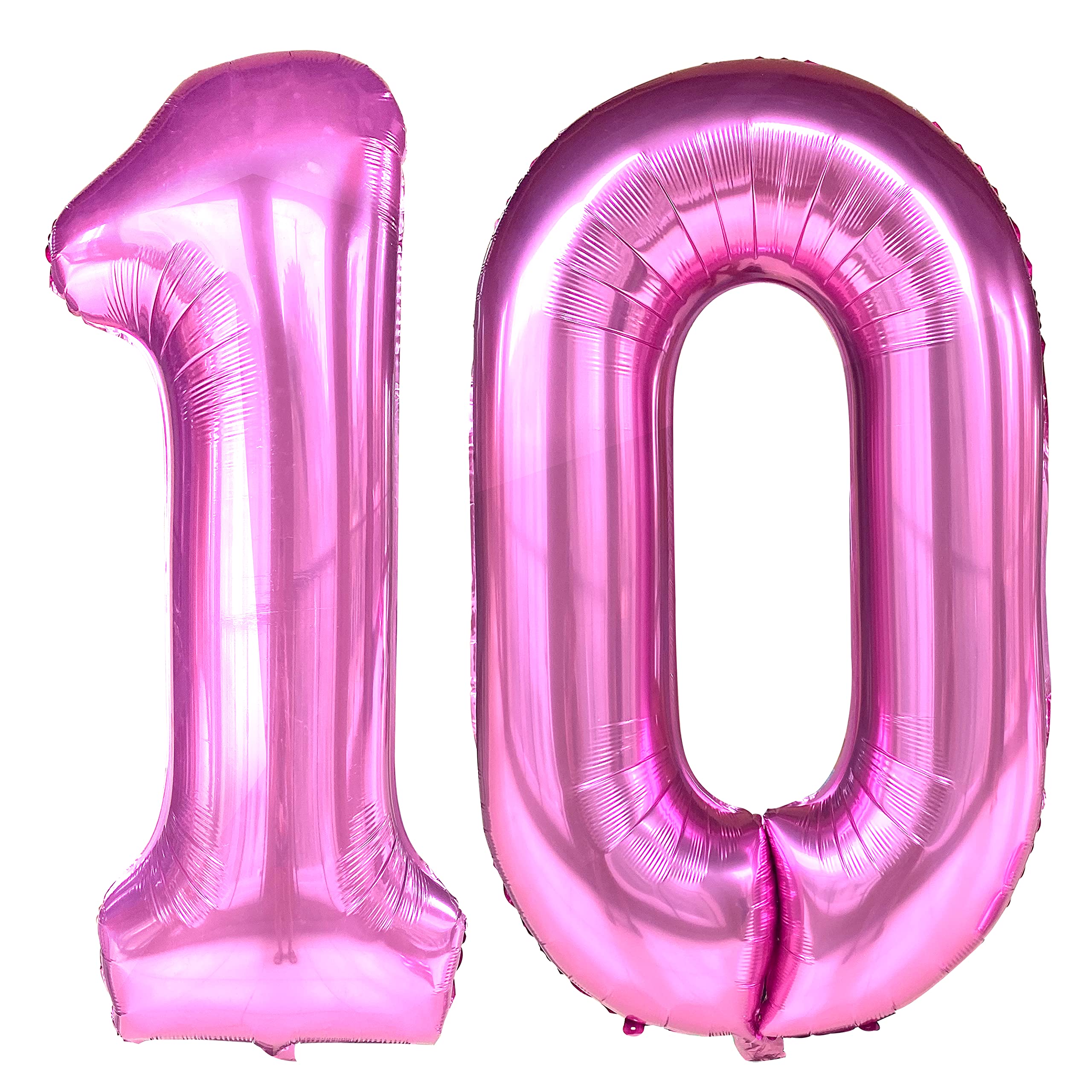 Amazon.com: 10 Balloon Number Pink Jumbo Giant Big Large Number 10 Foil ...