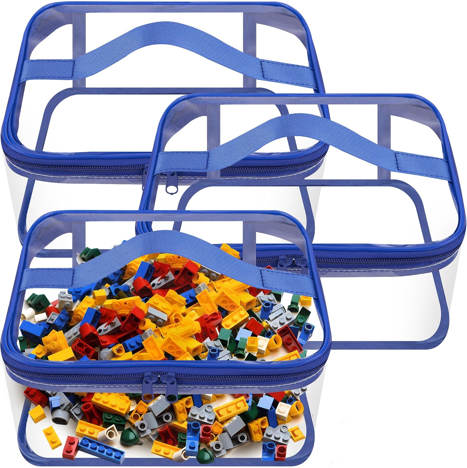 Amazon.com: 3 Packs Clear Toy Storage Bags- 9.4 x 6.7 x 4.3 Inch Transparent PVC Toy Organizing ...
