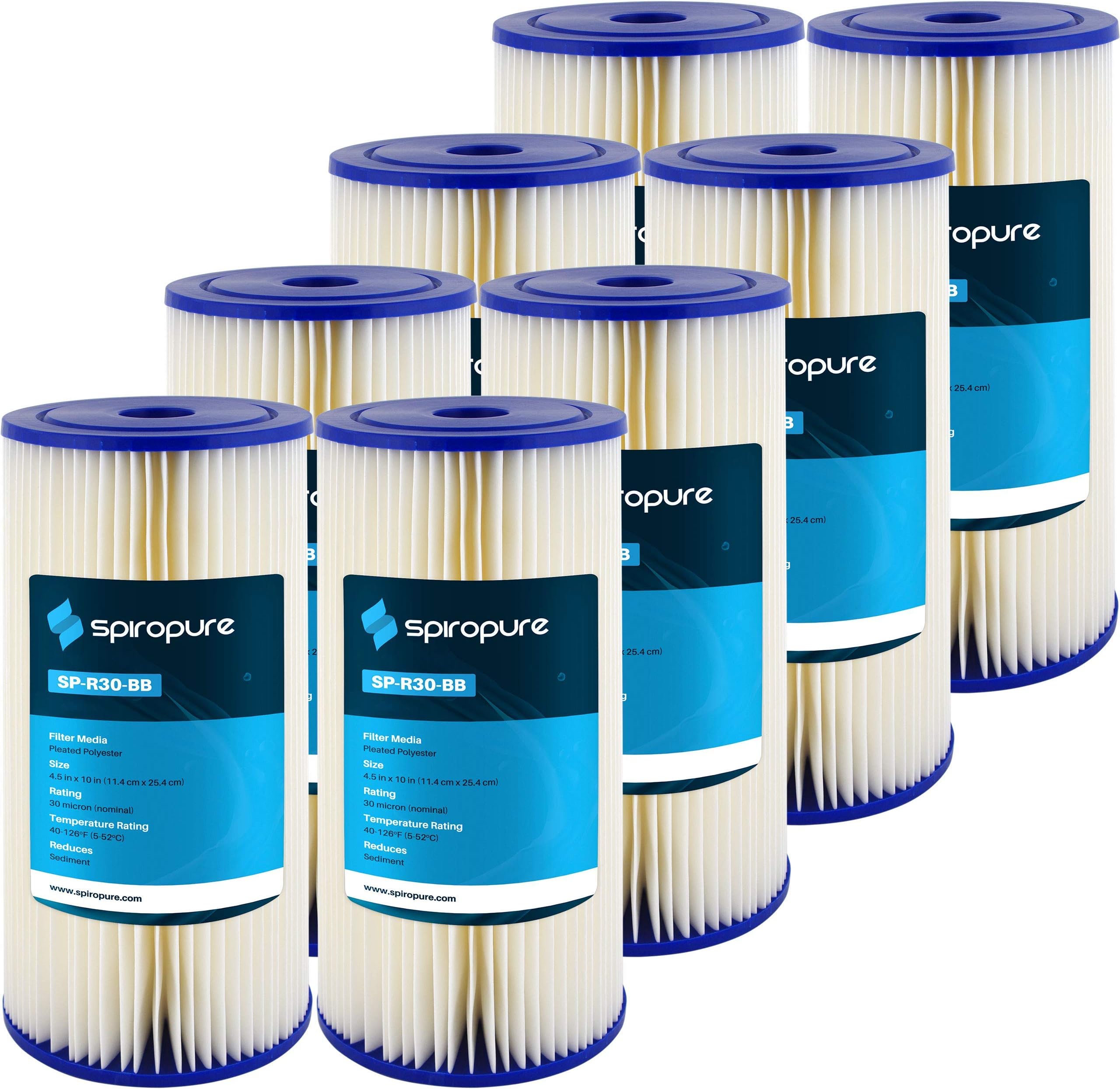 Amazon.com: 30 Micron 10 Inch x 4.5 Inch | 4-Pack Pleated Polyester ...